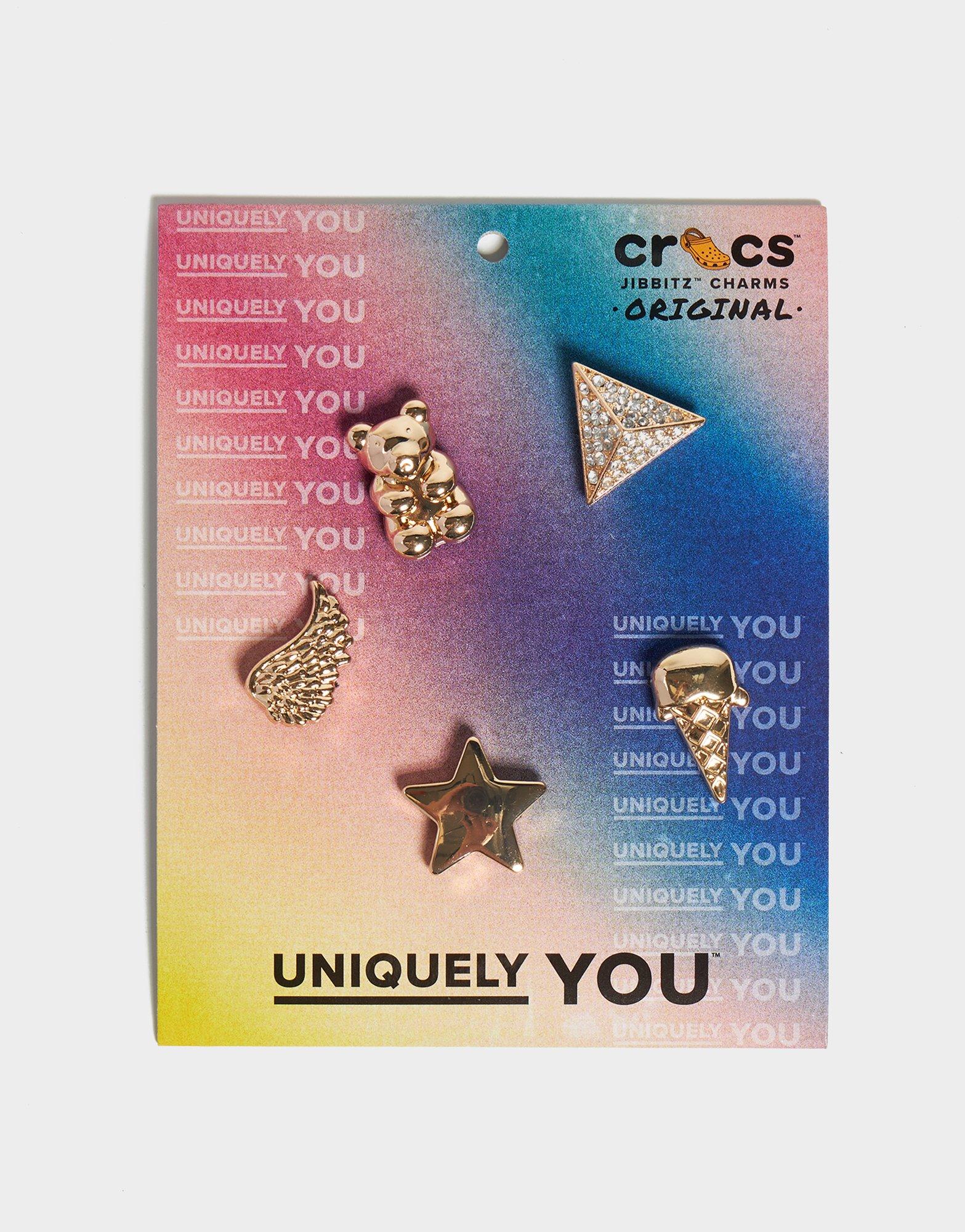 Orange Crocs Jibbitz Charms 'Gold Icons' 5 Pack - JD Sports