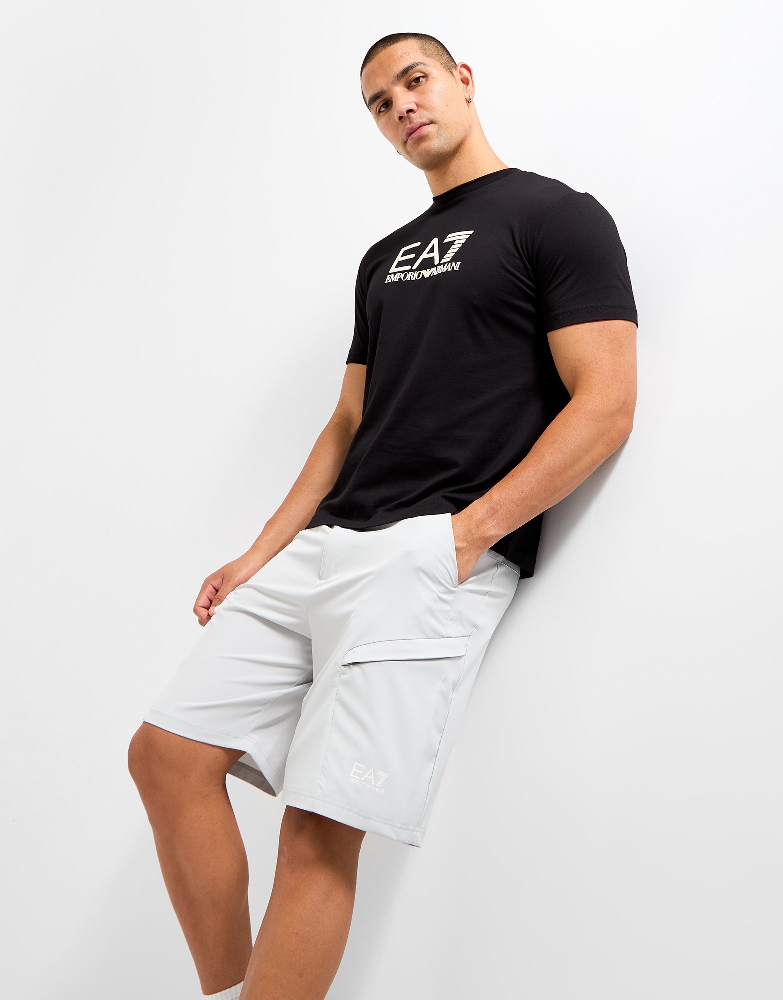 Grey EA7 Woven Cargo Shorts - JD Sports
