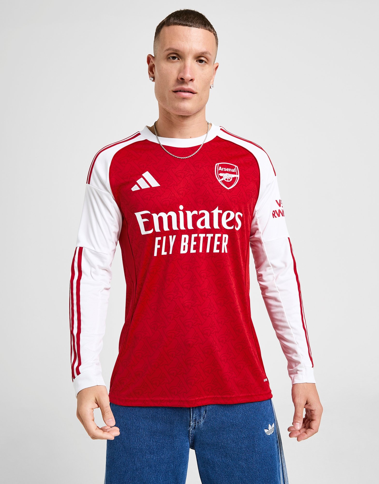 Red adidas Arsenal FC 2025/26 Long Sleeve Home Shirt - JD Sports NZ