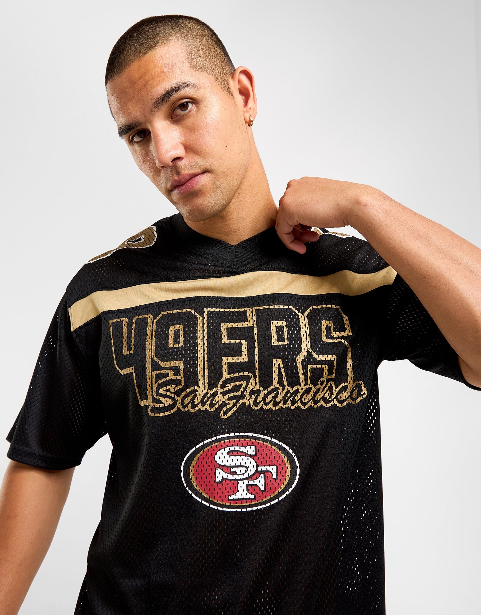 Black 49ers Logo 49ers New Era Fitted 59Fifty Mexico Script Black Hat