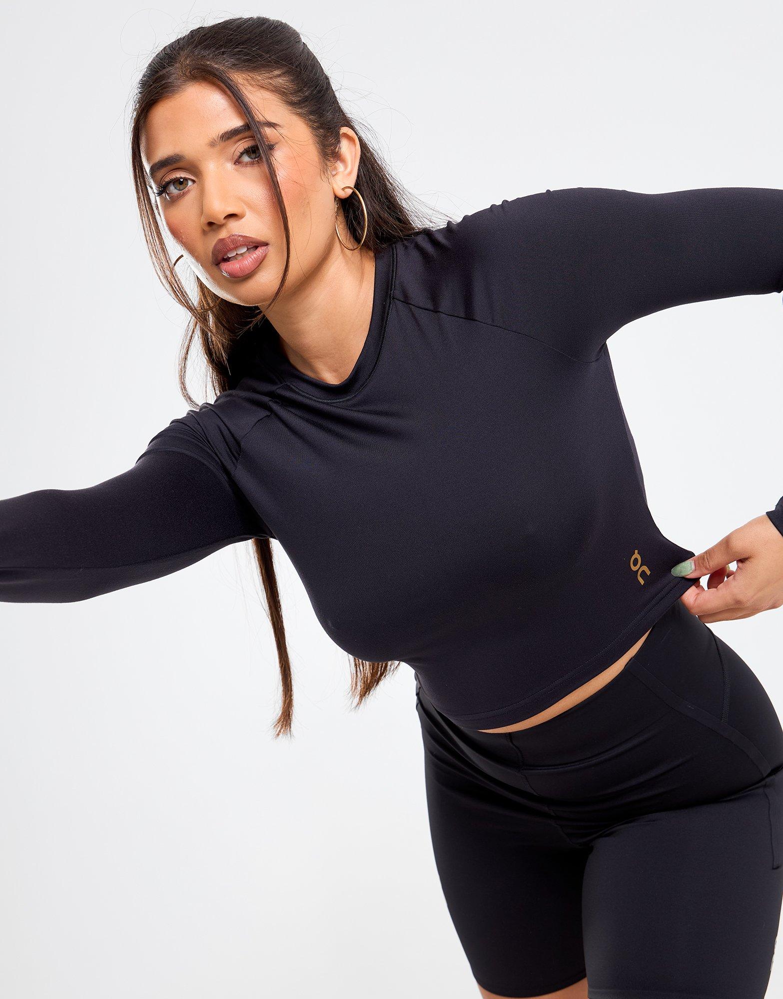 Black On Running Studio Crop Long T-Shirt - JD Sports
