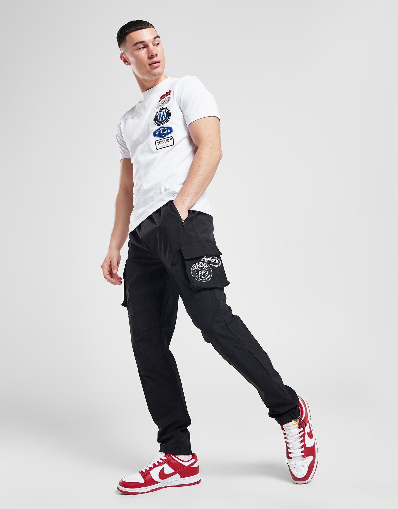 Black MERCIER Badge Cargo Pants - JD Sports Australia