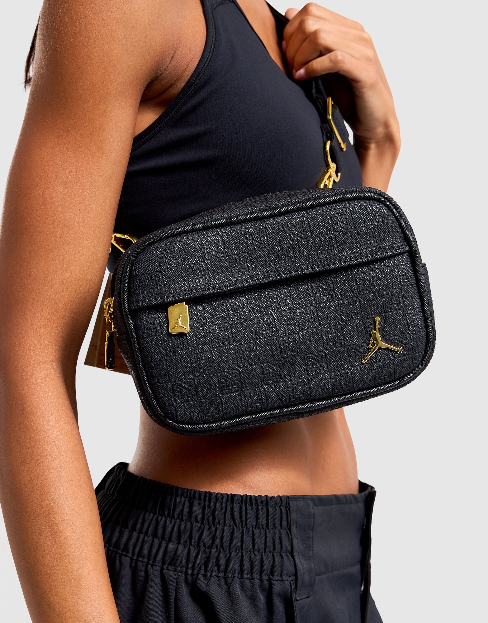 Black Jordan Monogram Crossbody Bag - JD Sports NZ