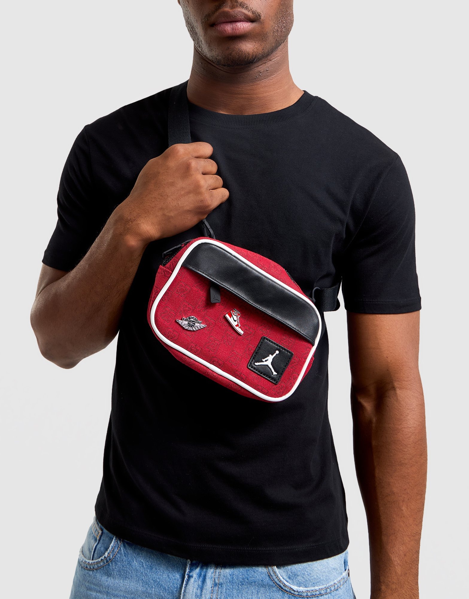 Red Jordan Monogram Crossbody Bag - JD Sports Australia