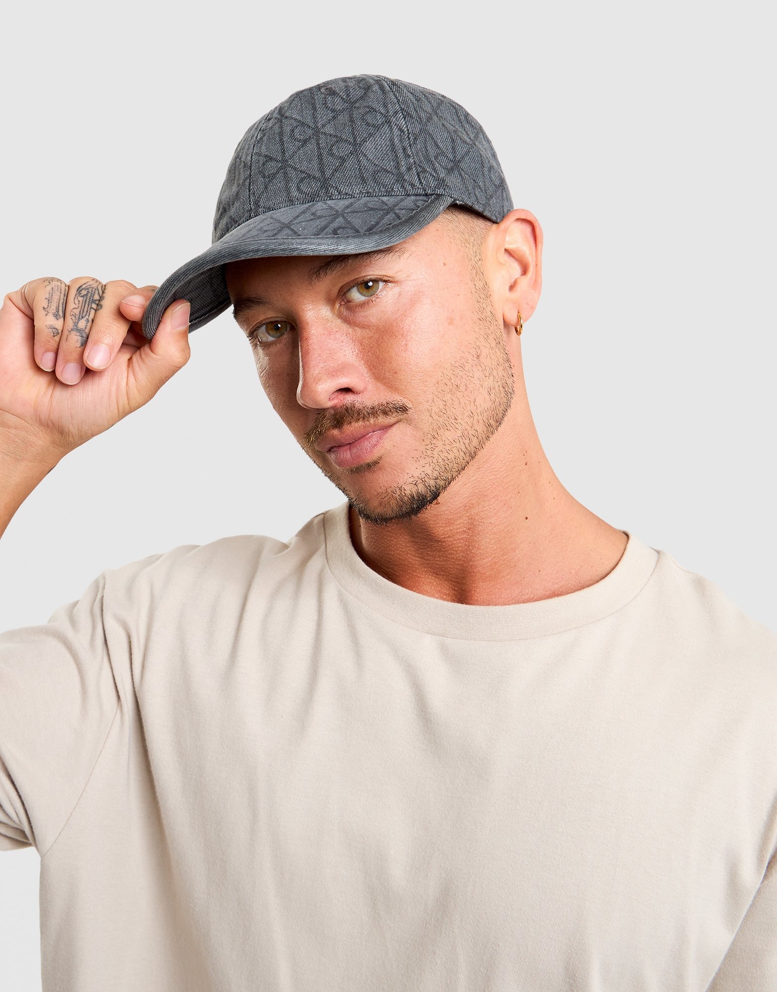 Grey Calvin Klein Monogram Denim Cap - JD Sports NZ
