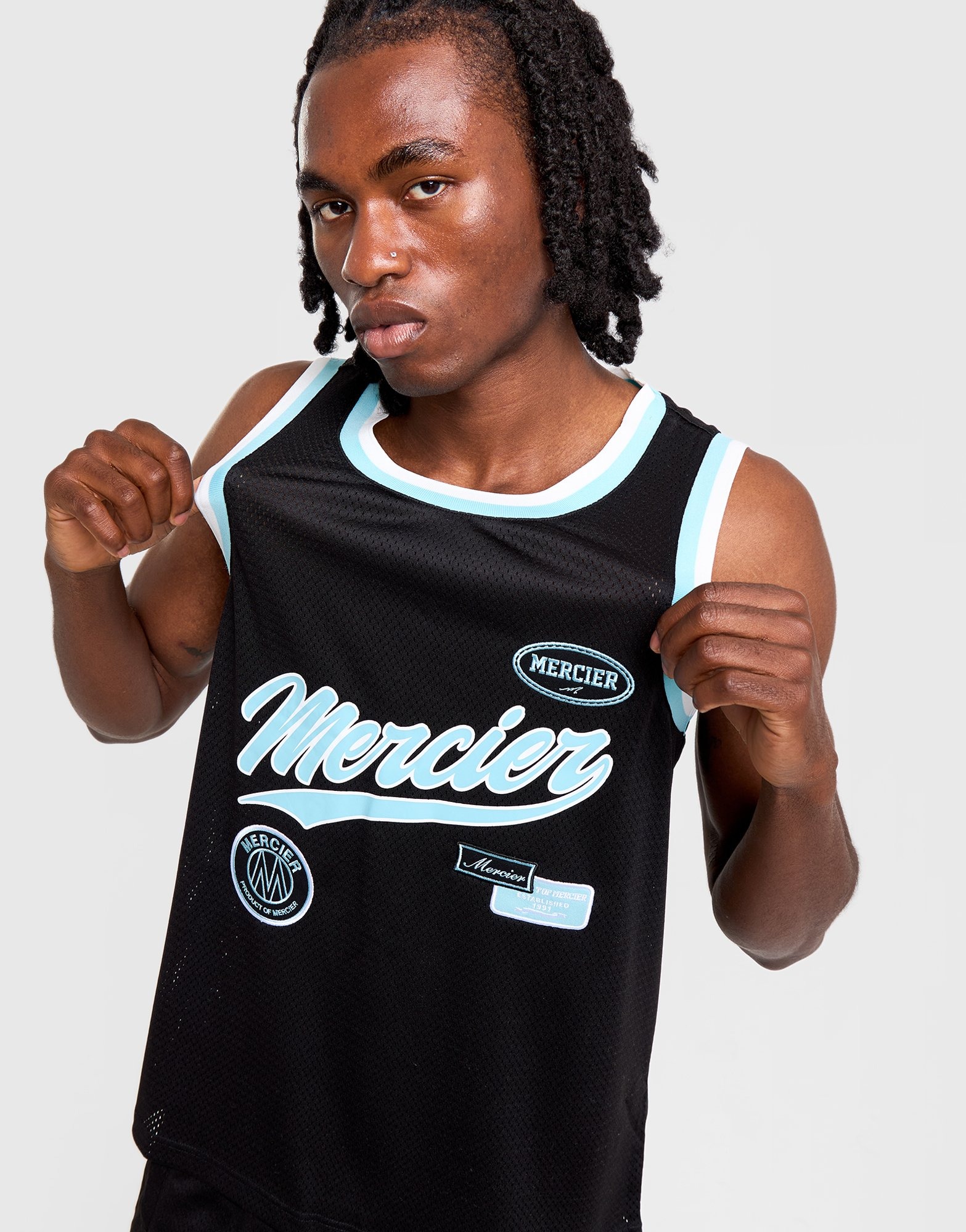 Black MERCIER Mesh Tank Top - JD Sports NZ
