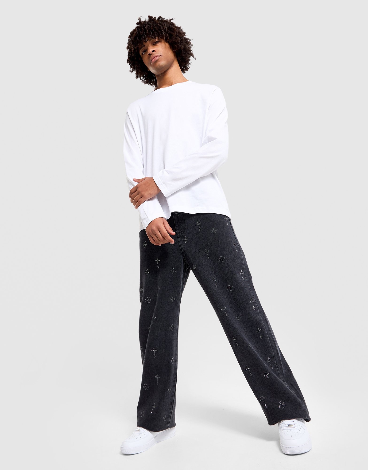 Black Supply & Demand Diamante Break Jeans - JD Sports NZ