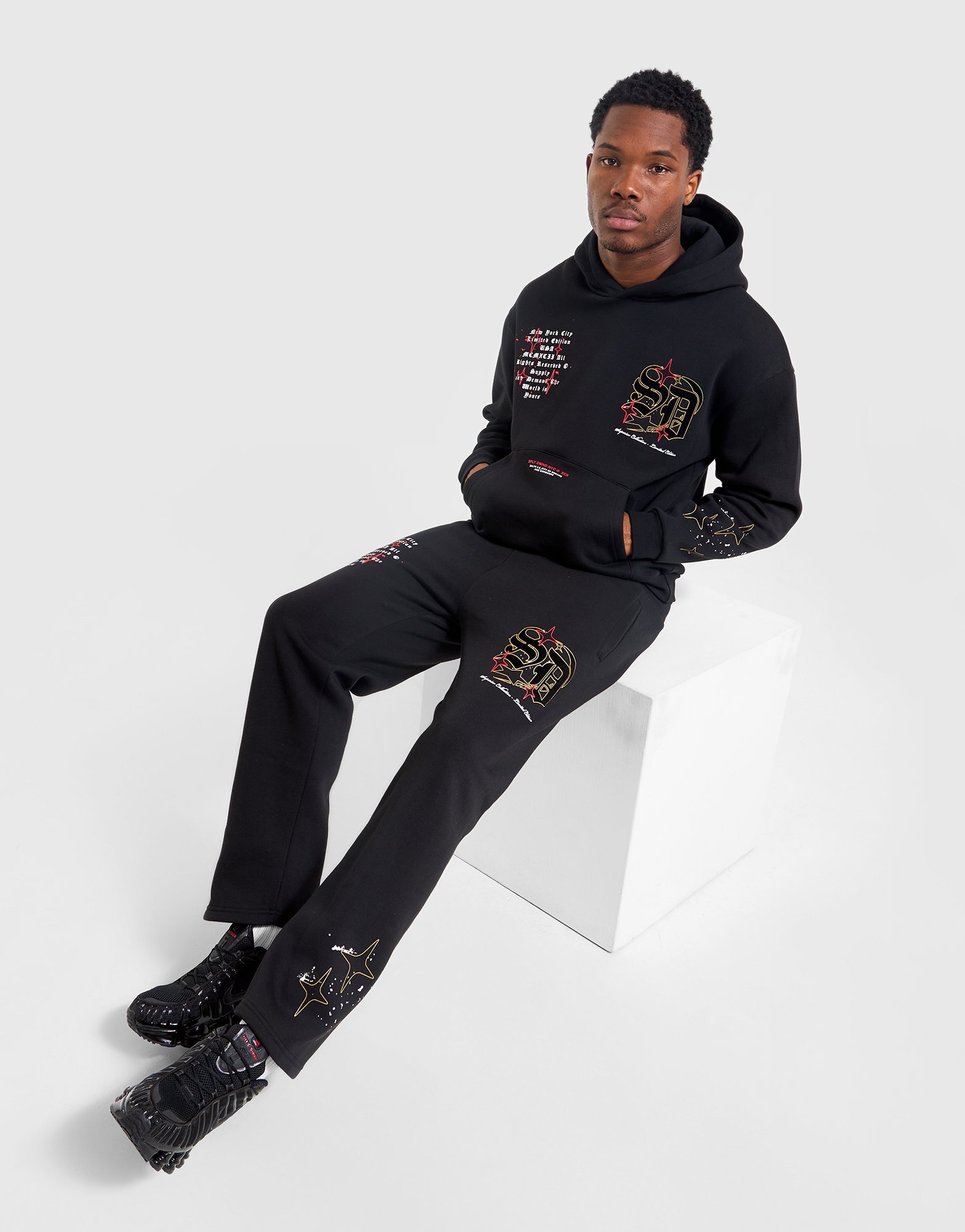 Black Supply & Demand Rulo Track Pants - JD Sports NZ