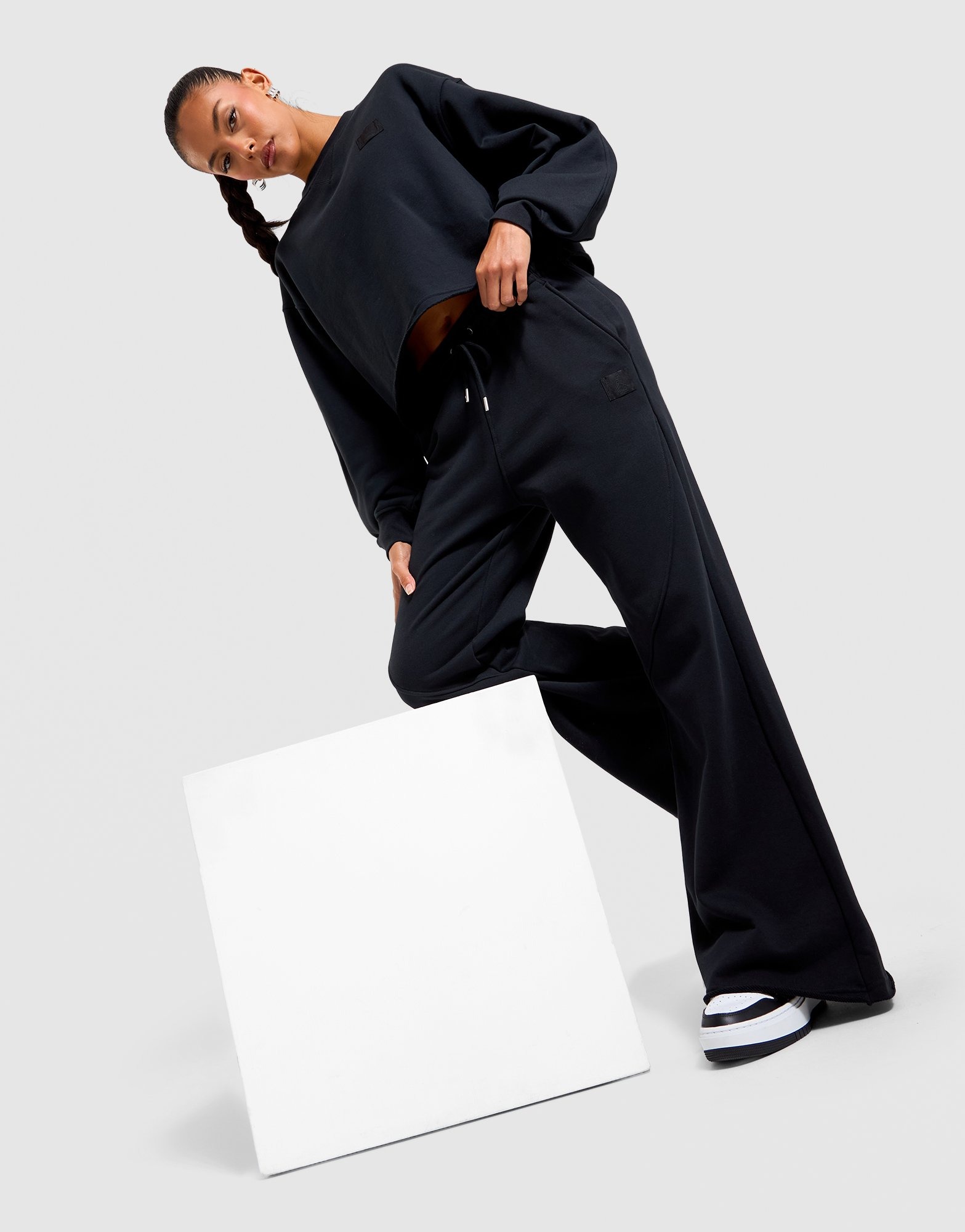 Black Jordan Flight Open Hem Track Pants - JD Sports NZ