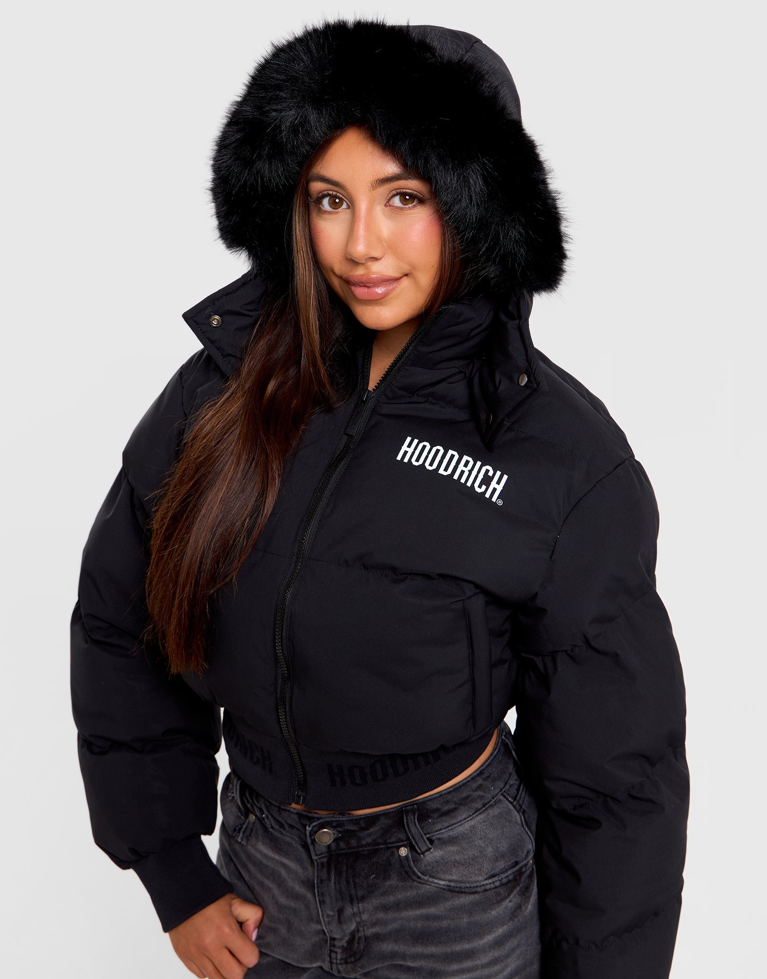 Black Hoodrich Faux Fur Jacket - JD Sports NZ