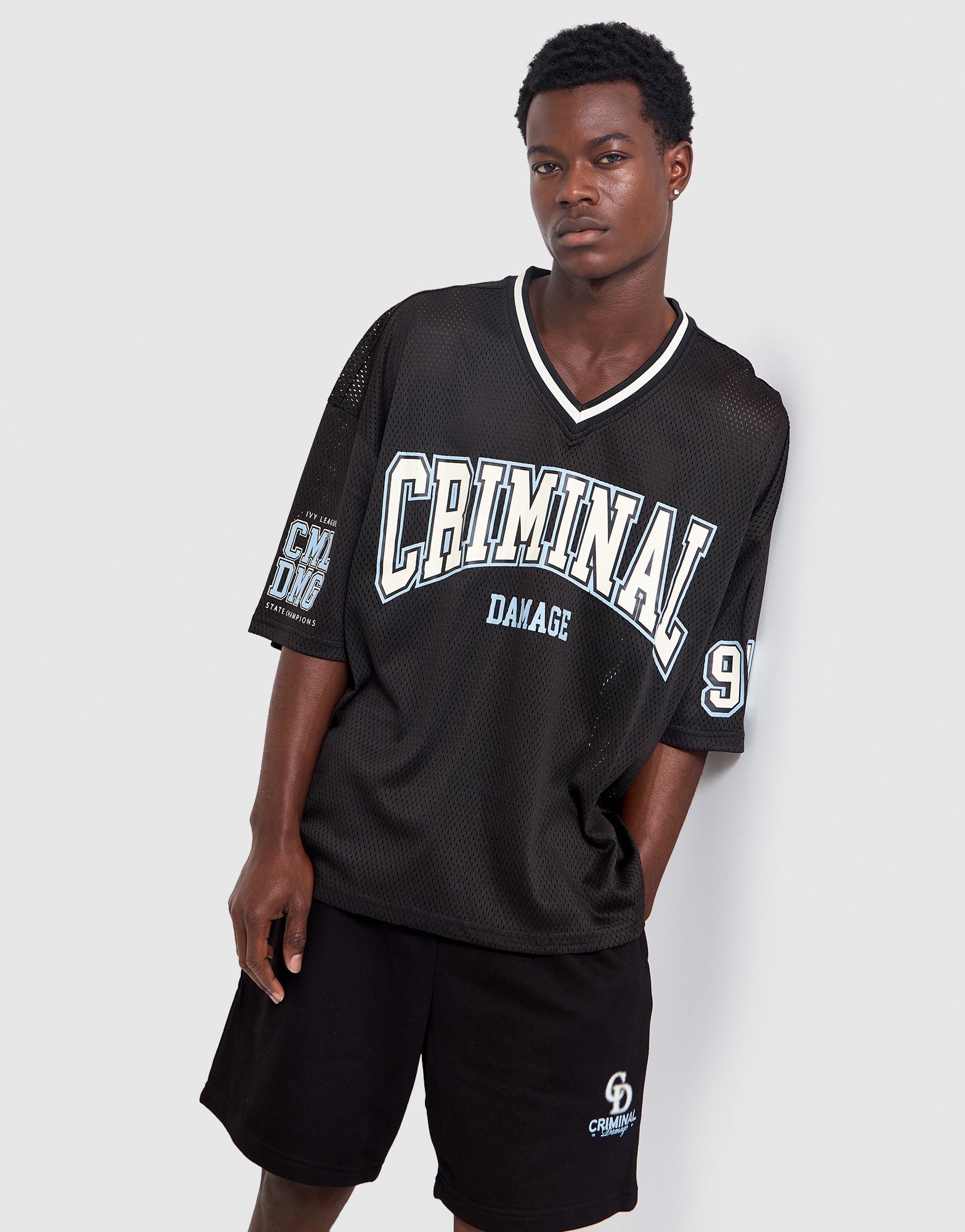 Black Criminal Damage Mesh Top - JD Sports NZ