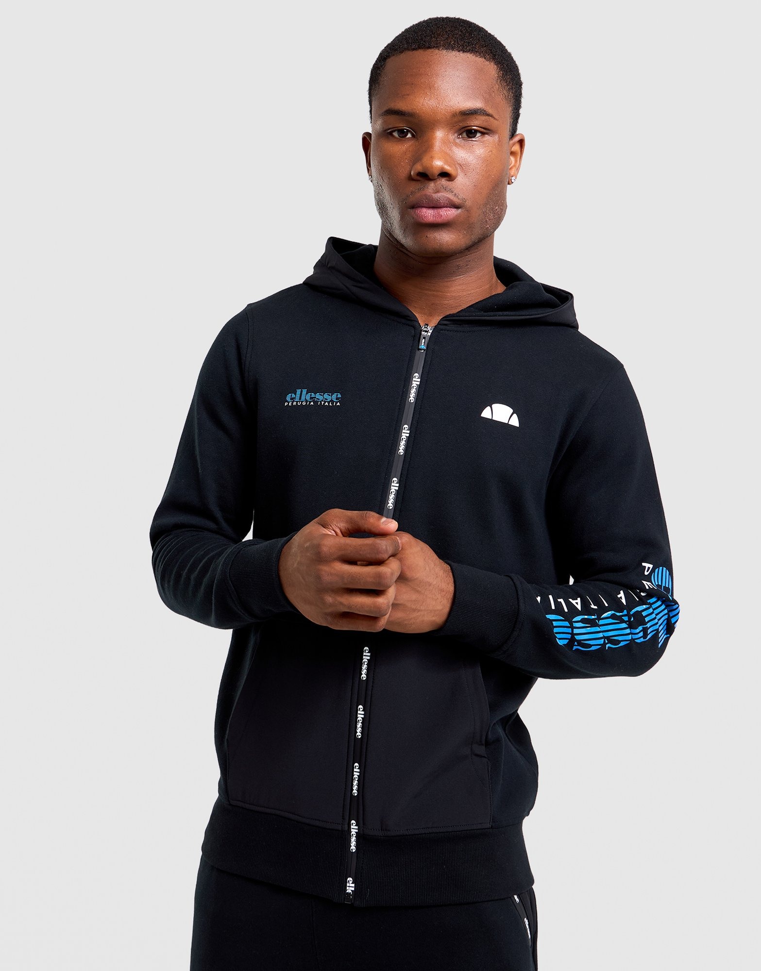 Black Ellesse Alonzo Woven Full-Zip Hoodie - JD Sports Australia