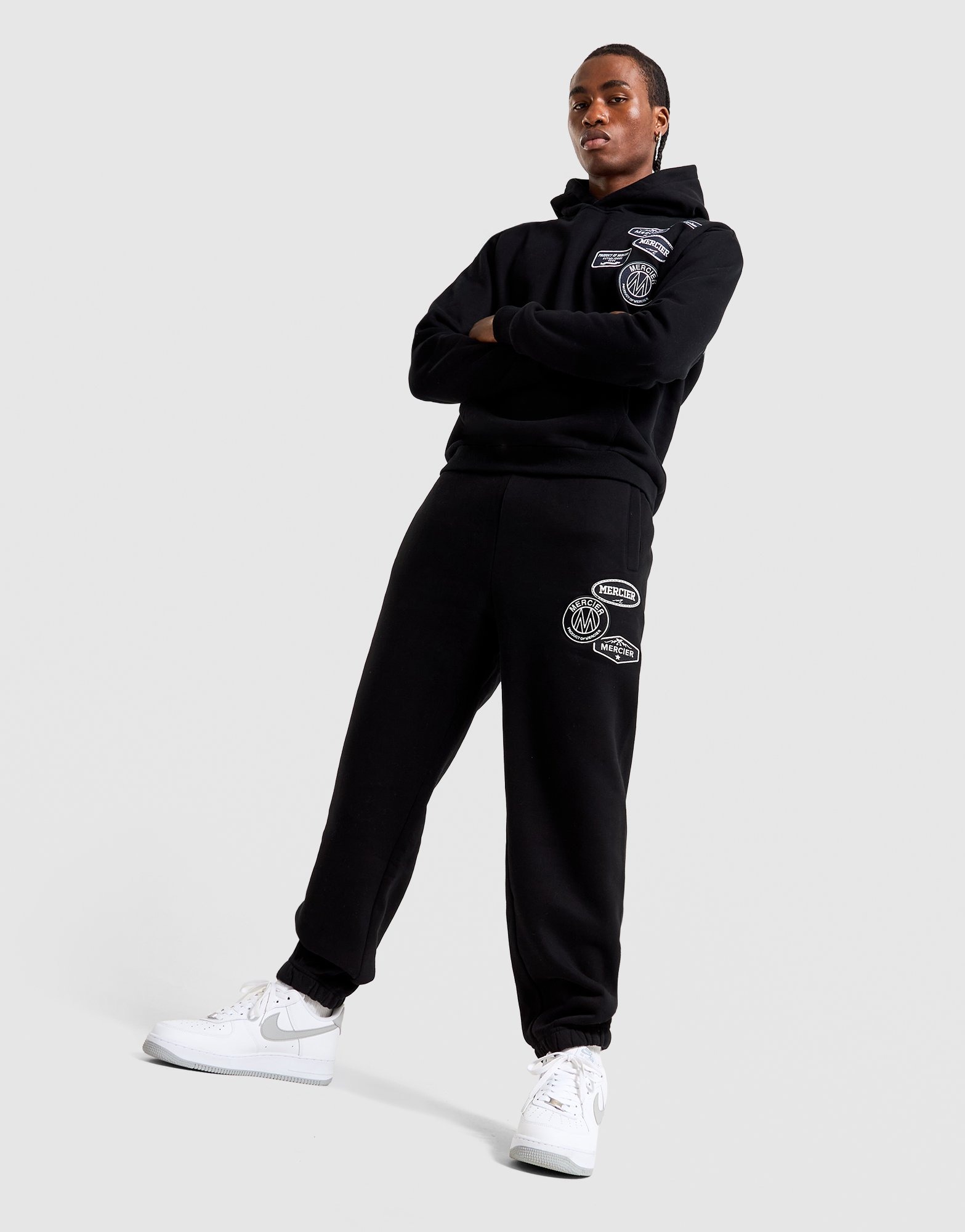 Black MERCIER Badge Track Pants - JD Sports Australia