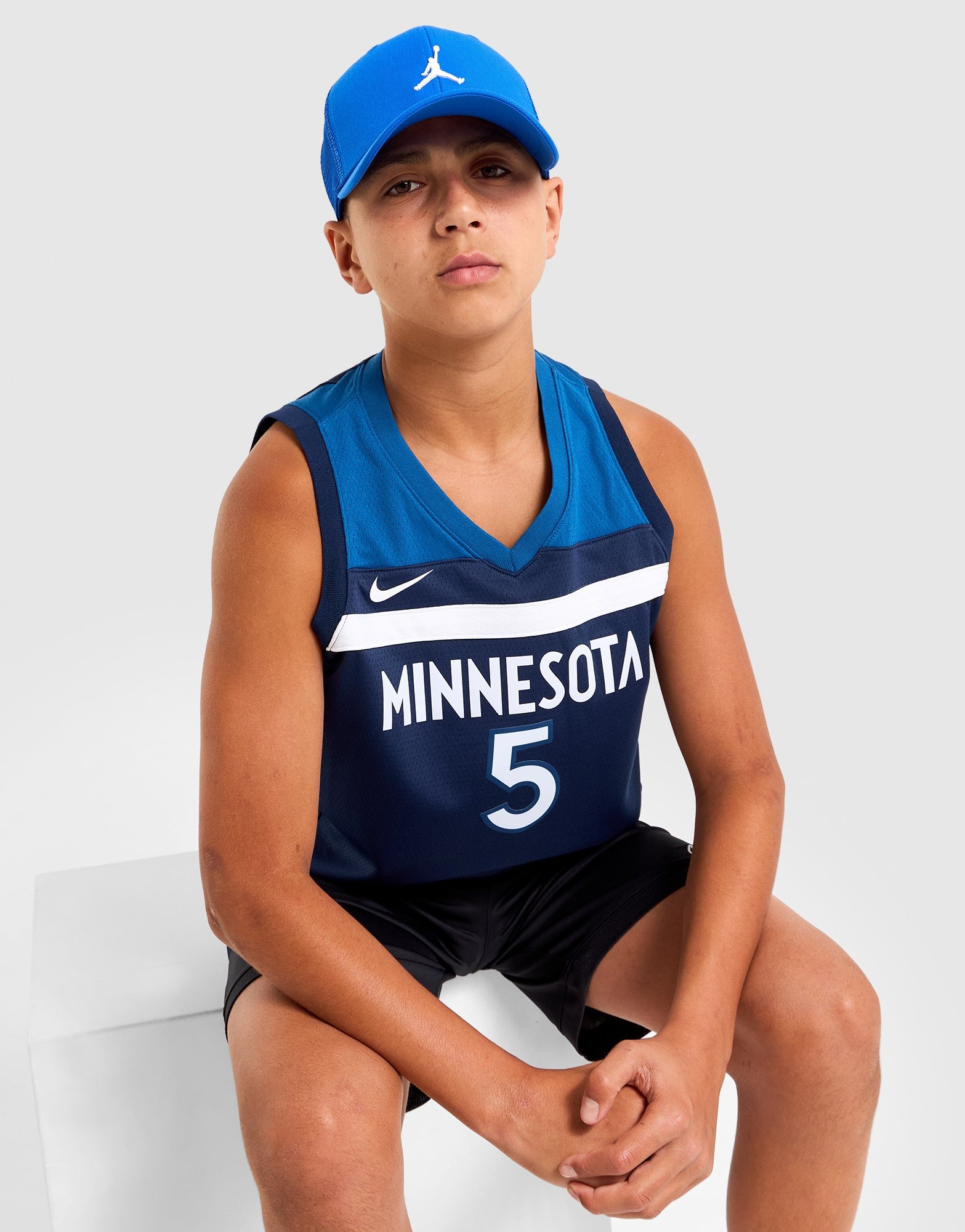 Blue Nike Minnesota Timberwolves Edwards Icon Jersey Junior's - JD ...