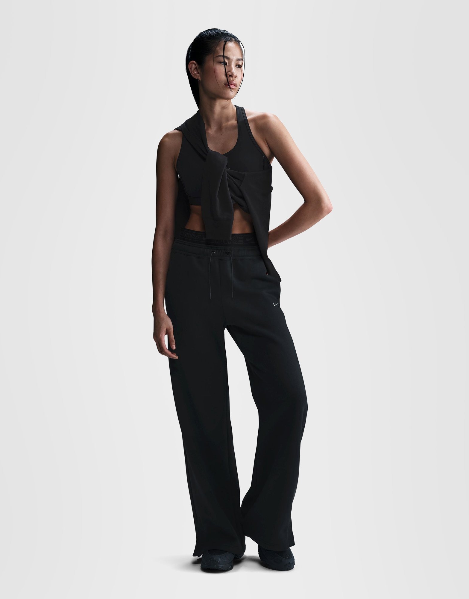 Black Nike Sportswear Phoenix Fleece High-Waisted Sweatpants | JD ...