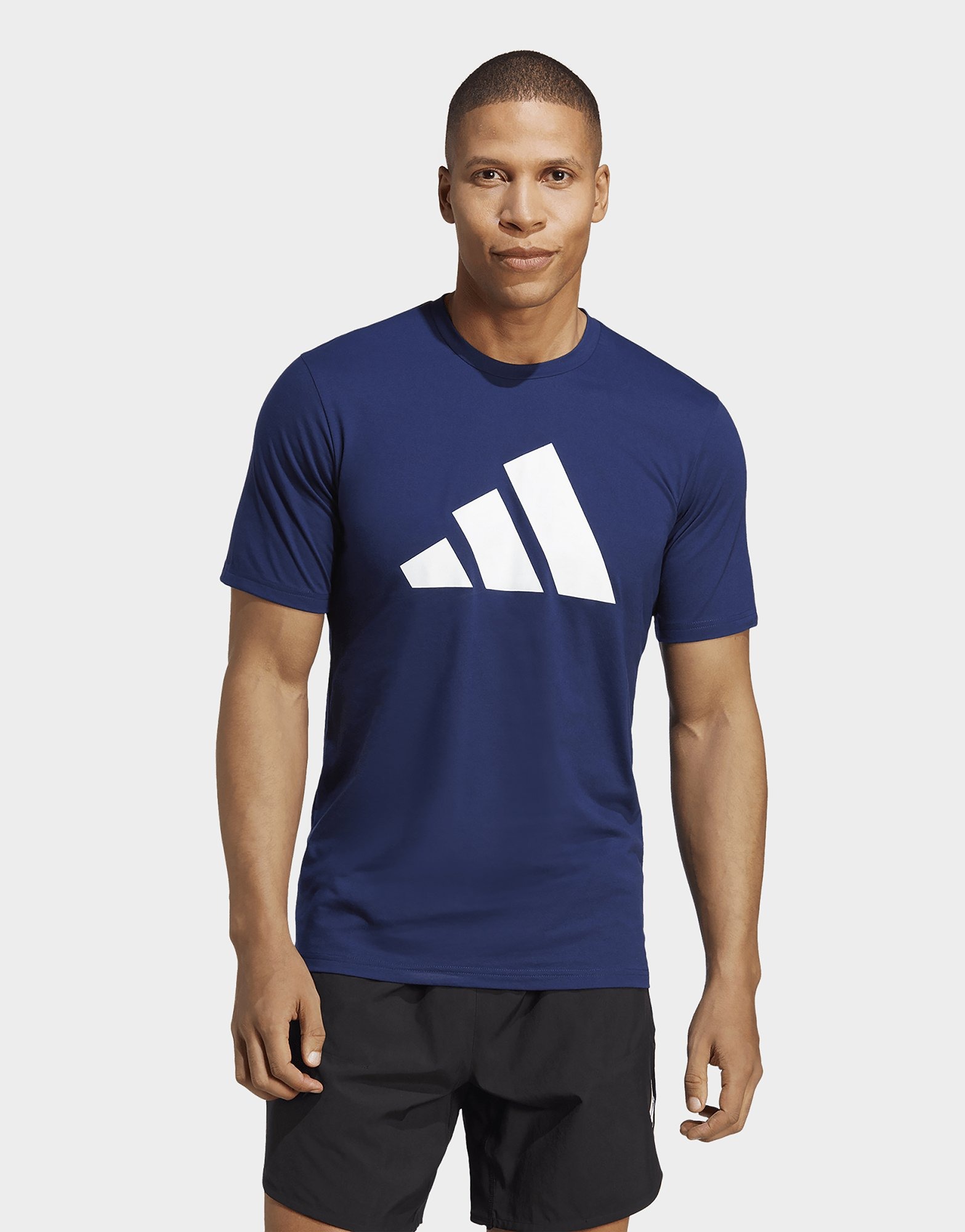 Blue adidas Train Essentials Feelready Logo Training Tee | JD Sports UK