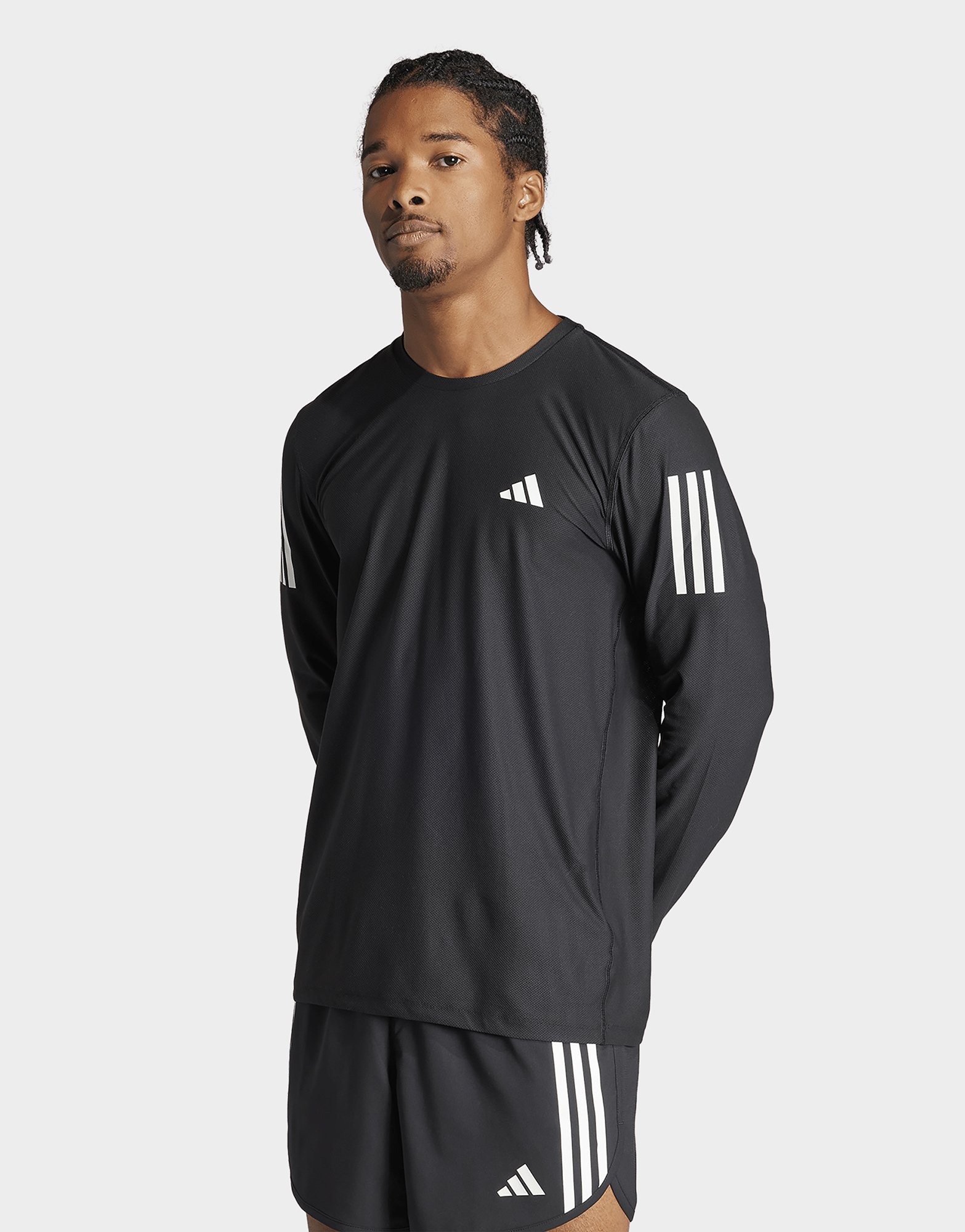 Black adidas Own the Run Long Sleeve Tee | JD Sports UK