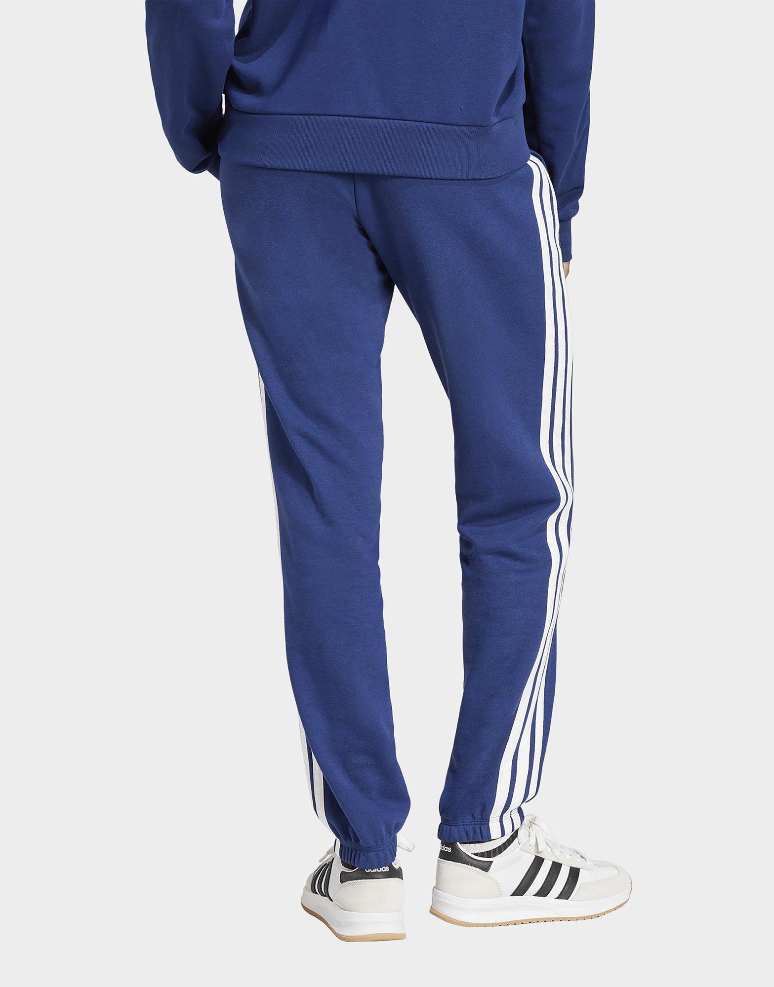 Blue adidas adidas Essentials 3-Stripes French Terry Cuffed Pants | JD ...
