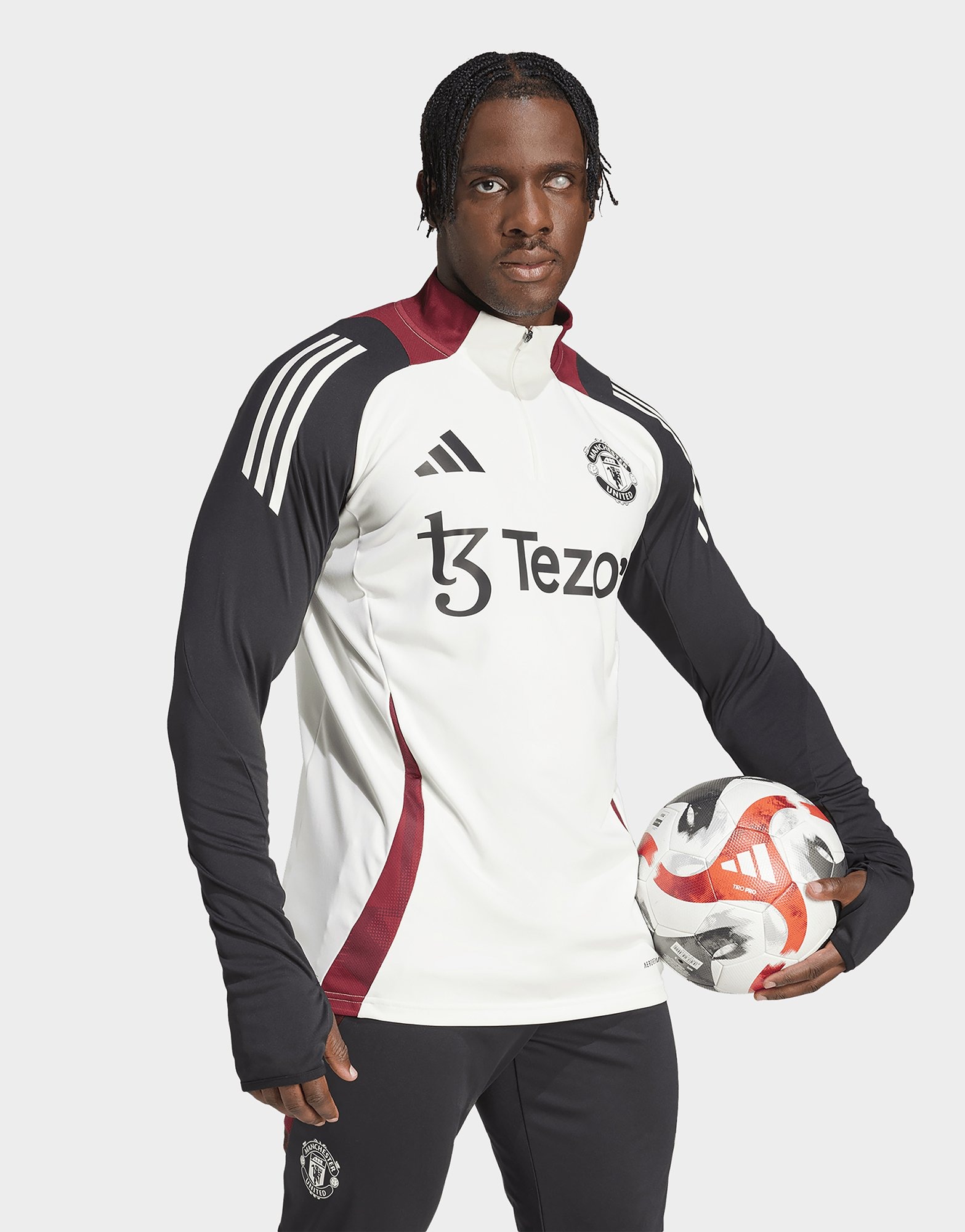 adidas Haut d’entraînement Manchester United Tiro 24 Blanc- JD Sports ...