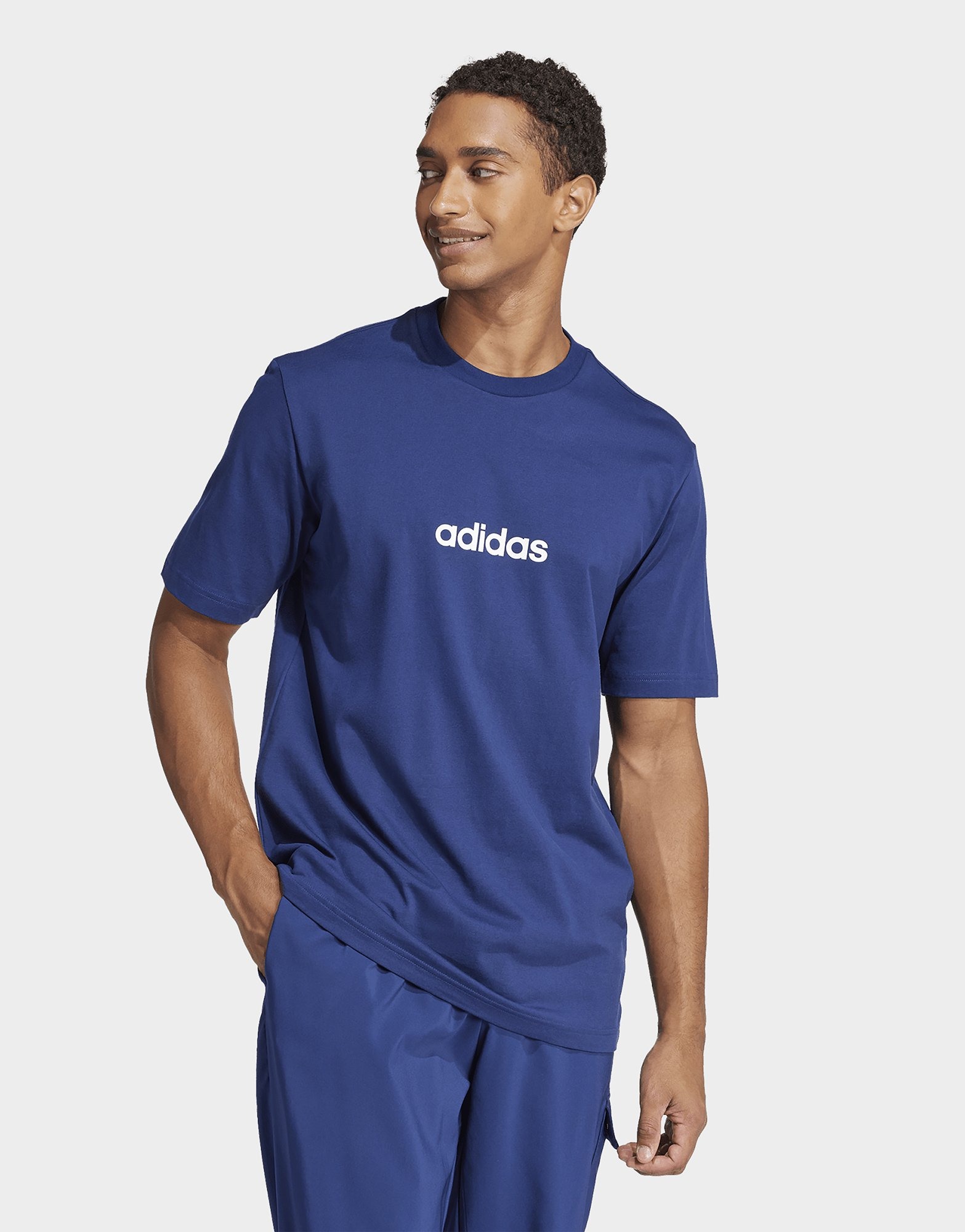 adidas Camiseta Essentials Linear Single Jersey en Azul - JD Sports España