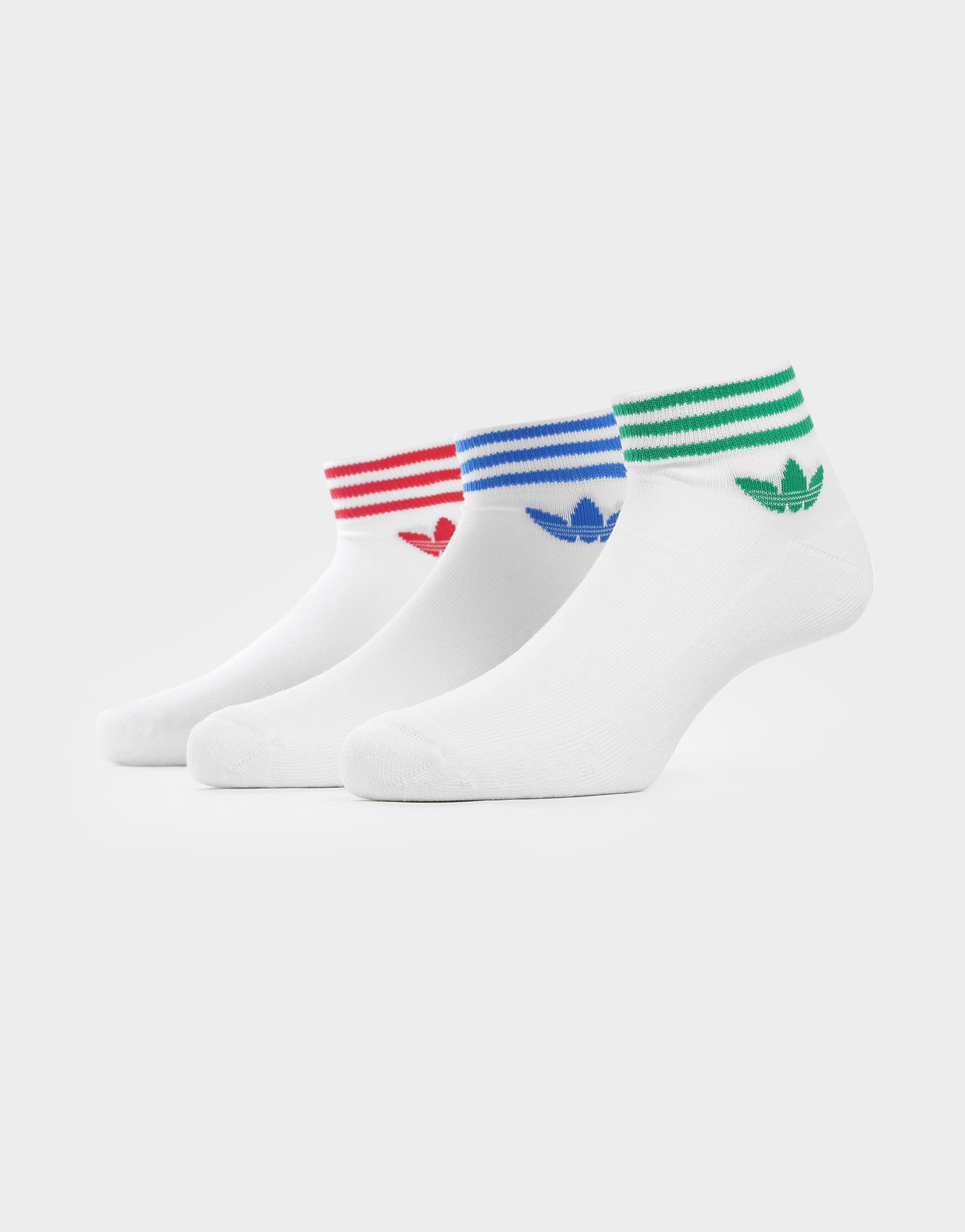 Multi adidas Originals Island Club Trefoil Ankle Socks 3 Pairs - JD ...