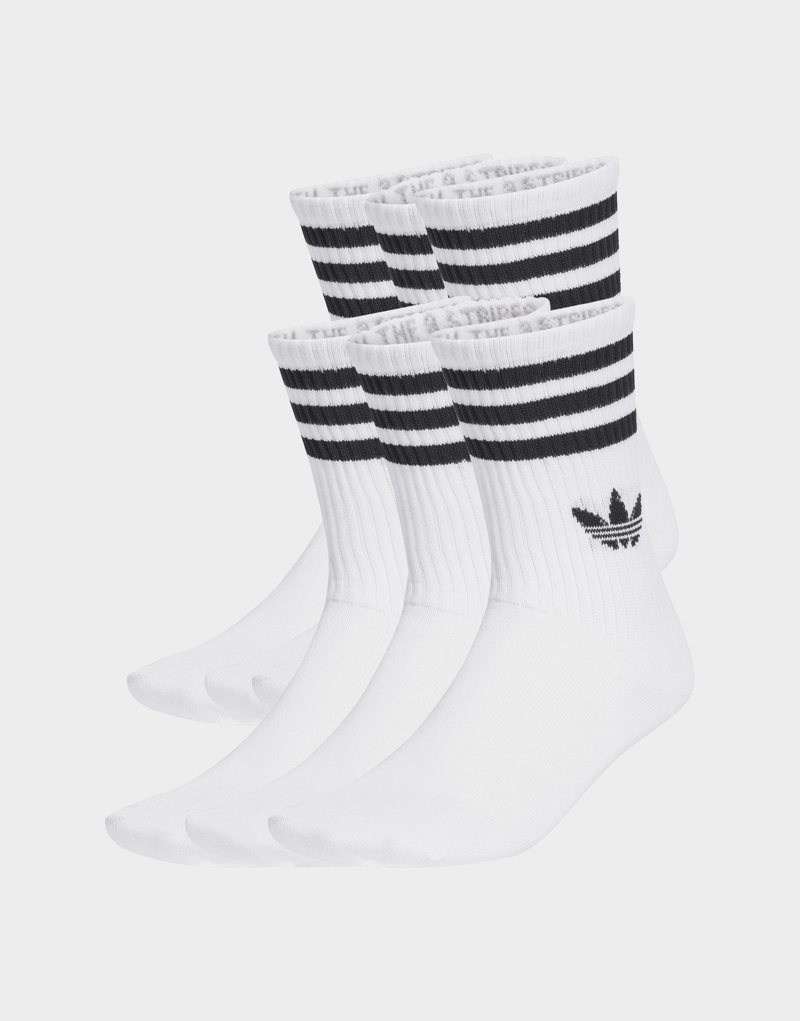 White adidas 3-Stripes Crew Socks 6 Pairs | JD Sports UK