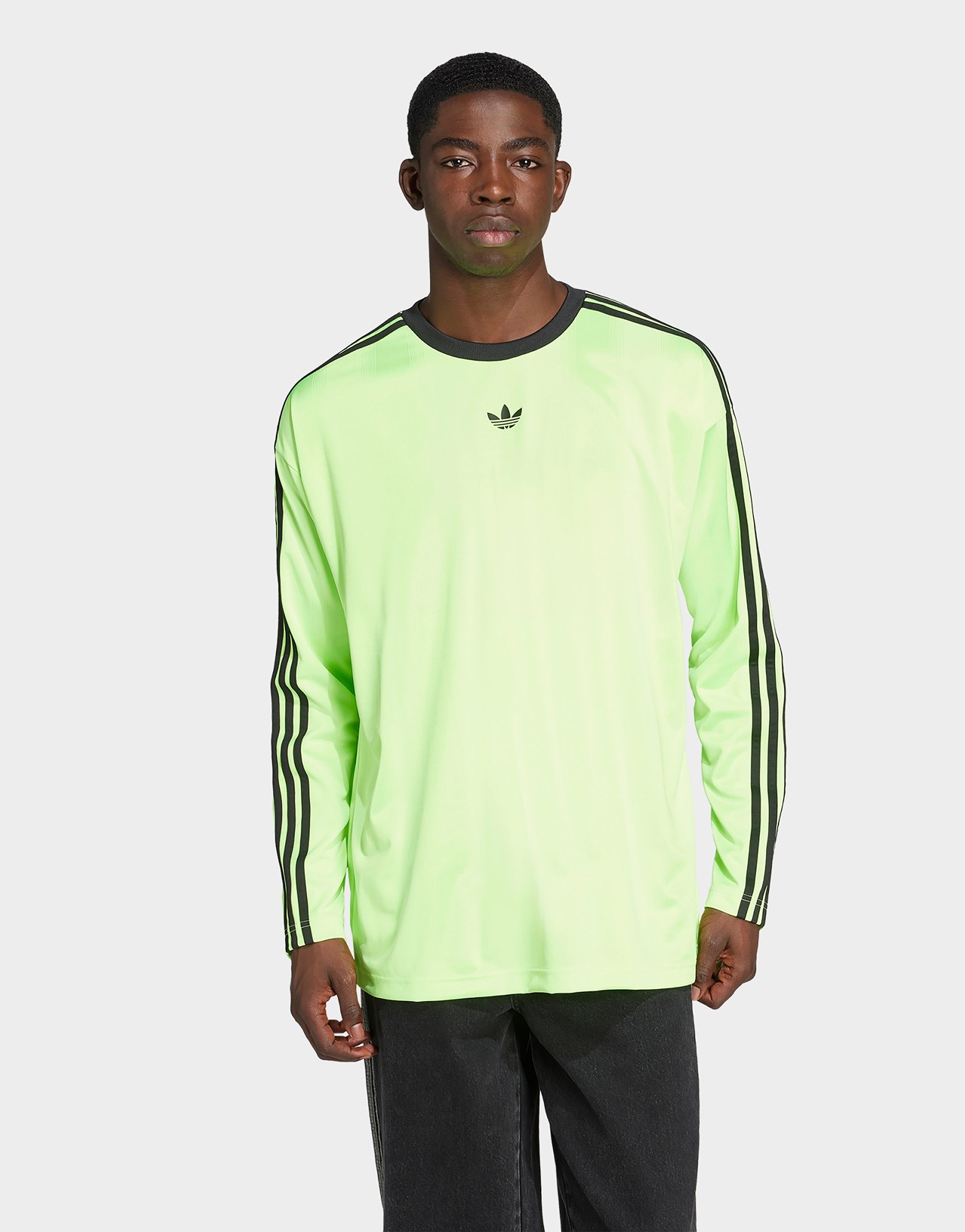 Green adidas adidas Adicolor Jacquard Long-Sleeve Jersey | JD Sports UK