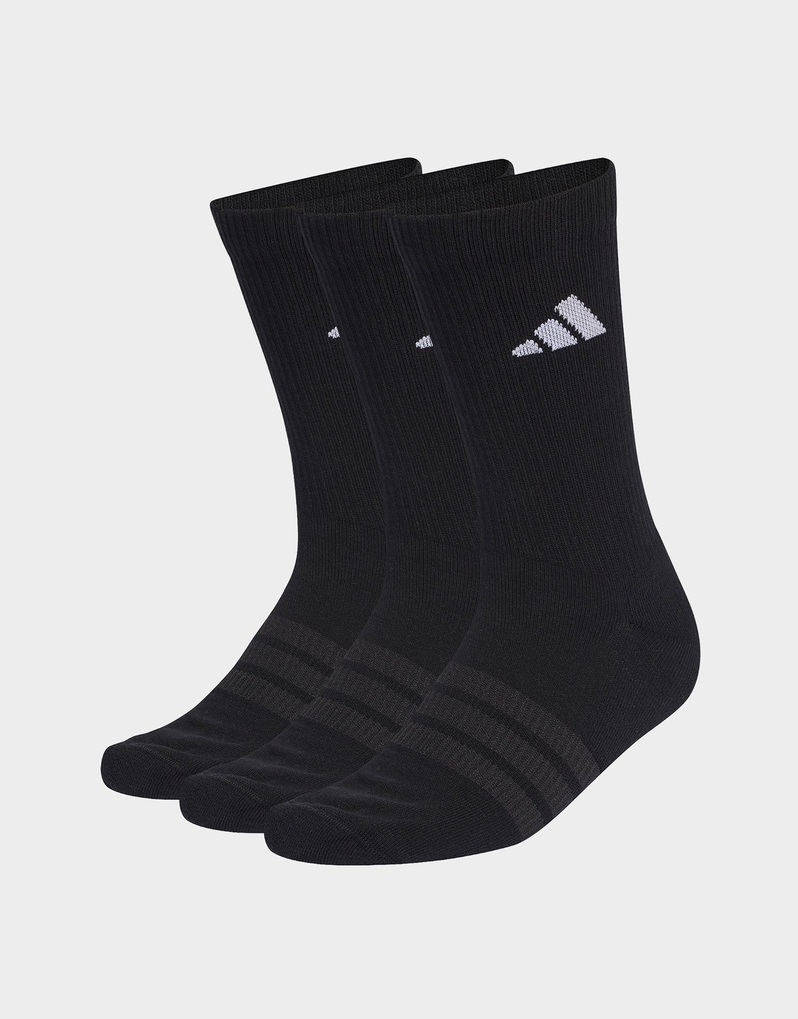 Black adidas CUSHIONED SPORTSWEAR CREW SOCKS 3 PAIR PACK | JD Sports UK