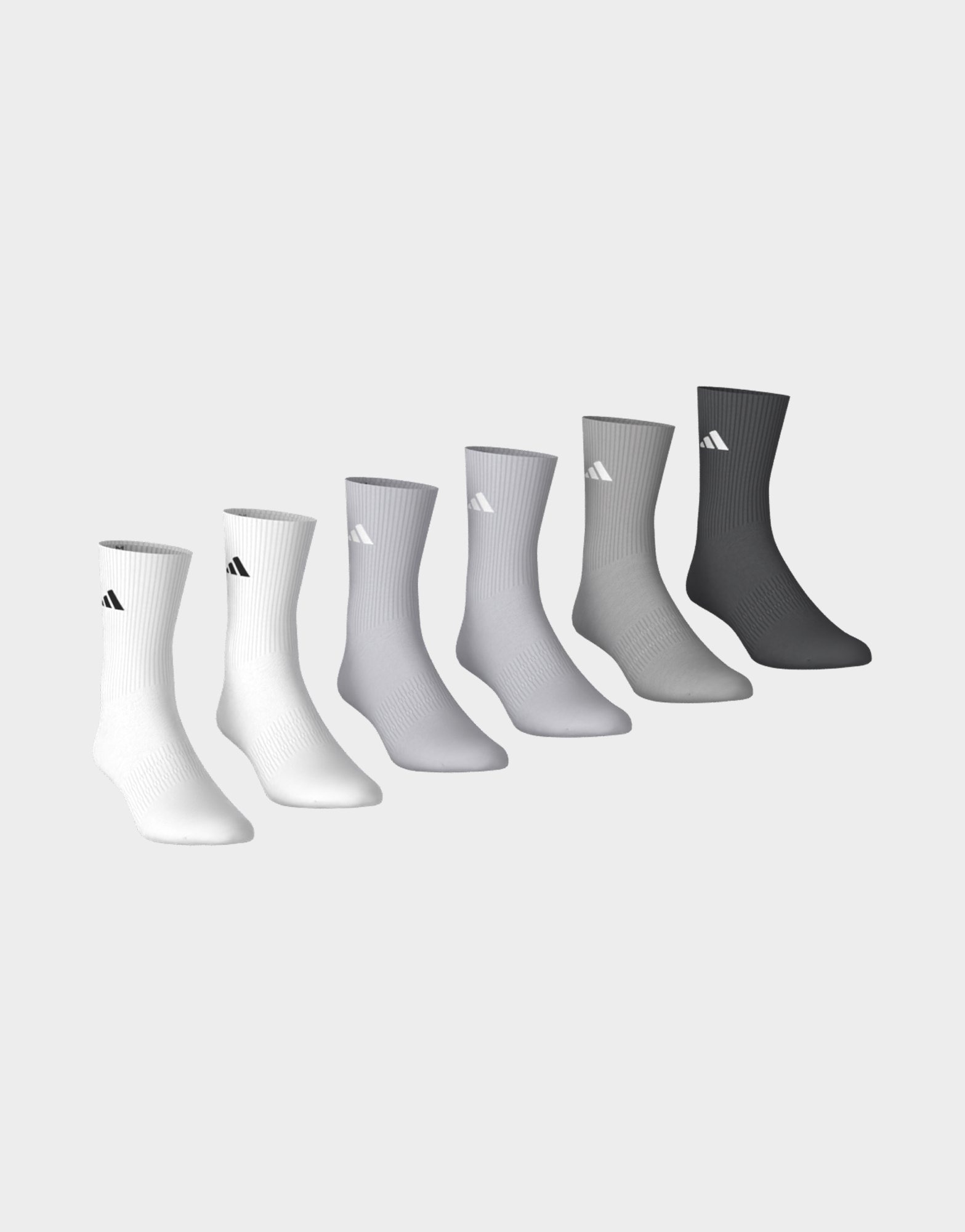 White adidas CUSHIONED CREW SOCKS 6 PAIR PACK | JD Sports UK