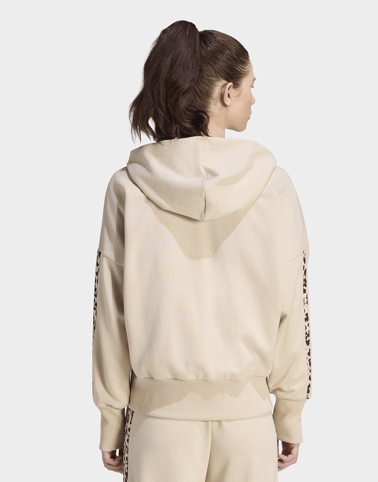 Brown adidas adidas Seasonal Essentials Animal Print 3-Stripes Full-Zip ...