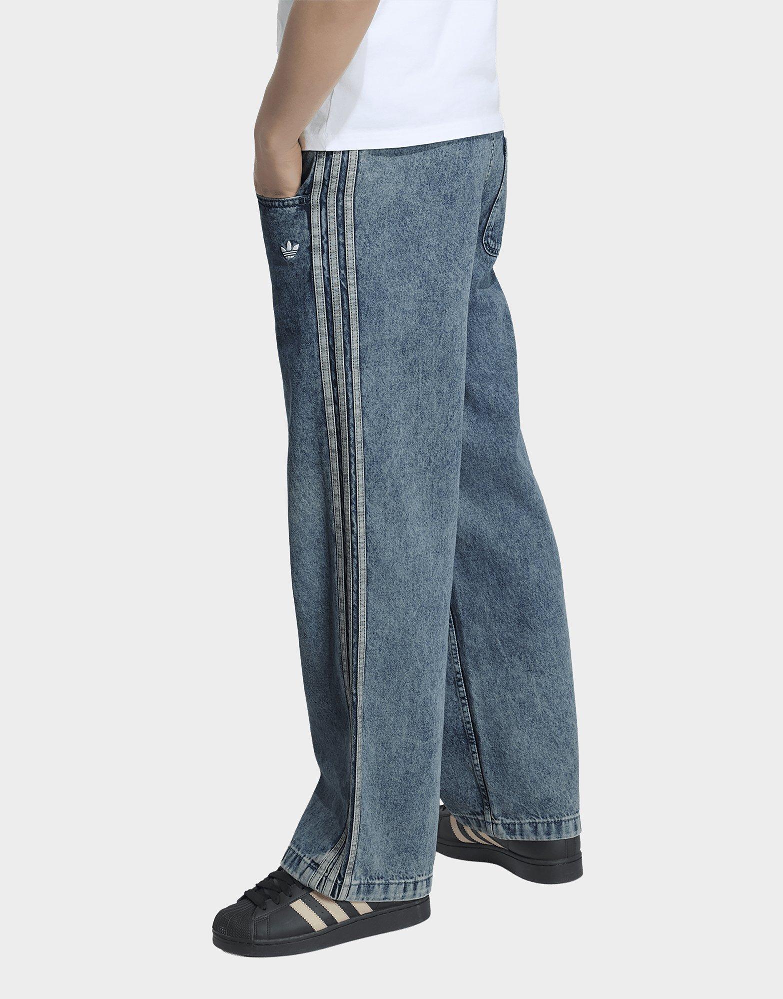 Blue adidas adidas FIREBIRD LOOSE DENIM TRACK PANTS | JD Sports UK