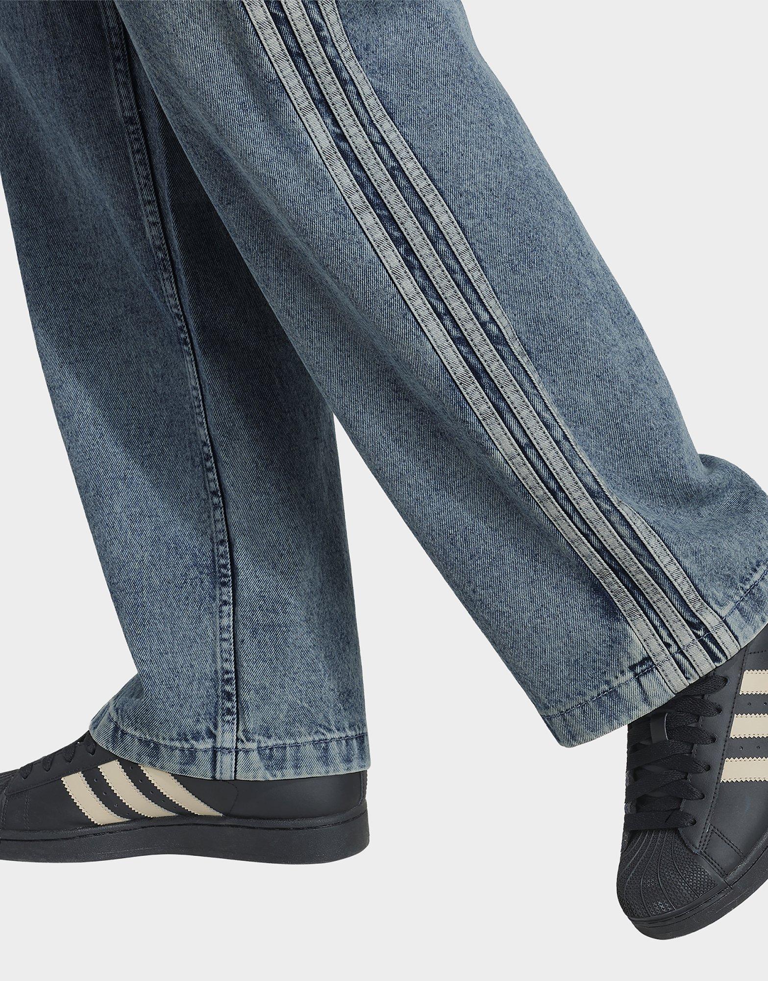 Blue adidas adidas FIREBIRD LOOSE DENIM TRACK PANTS | JD Sports UK