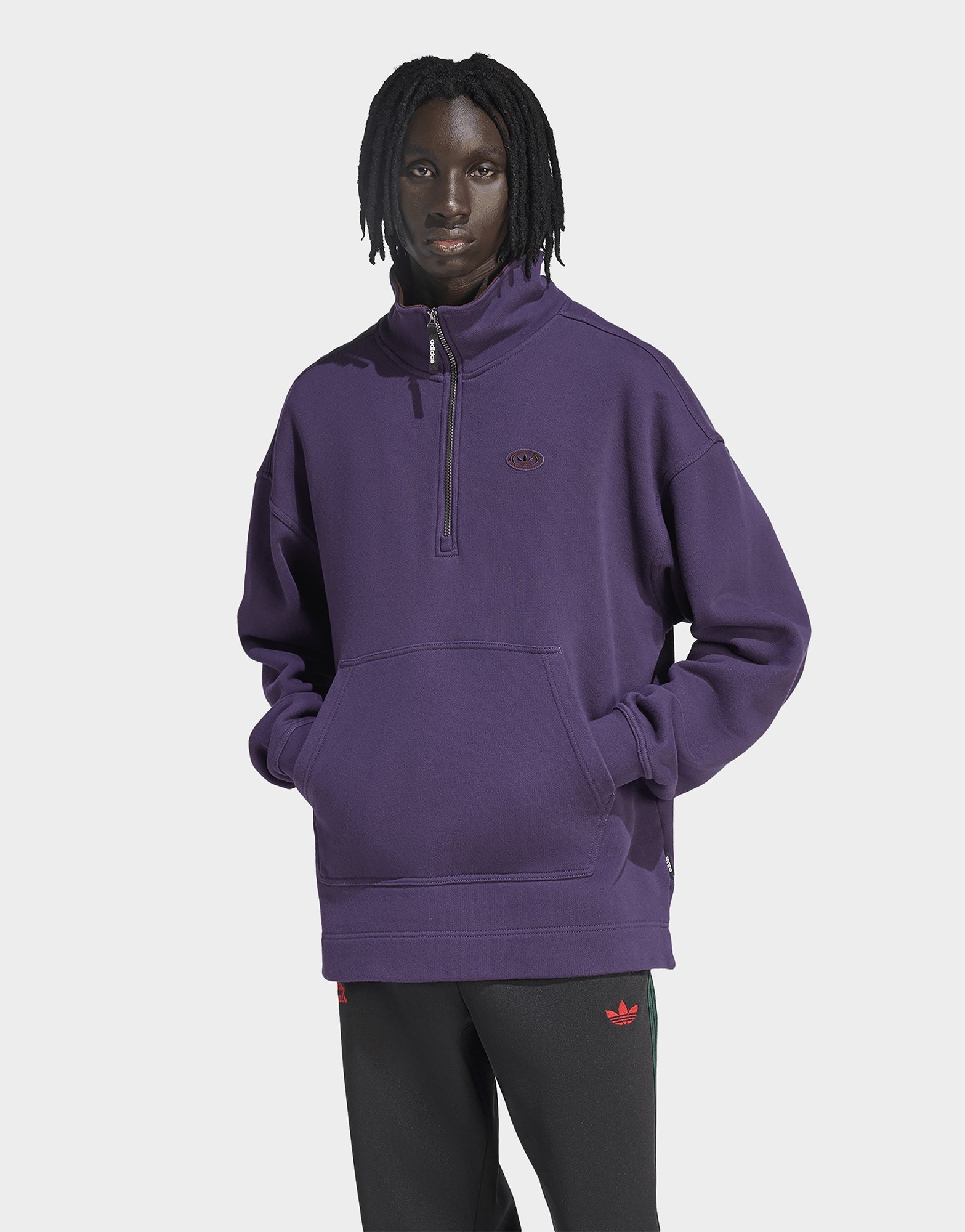 Purple adidas 90s ALTERNATIVE SPORT HALF ZIP GRAPHIC FLEECE SWEATSHIRT ...
