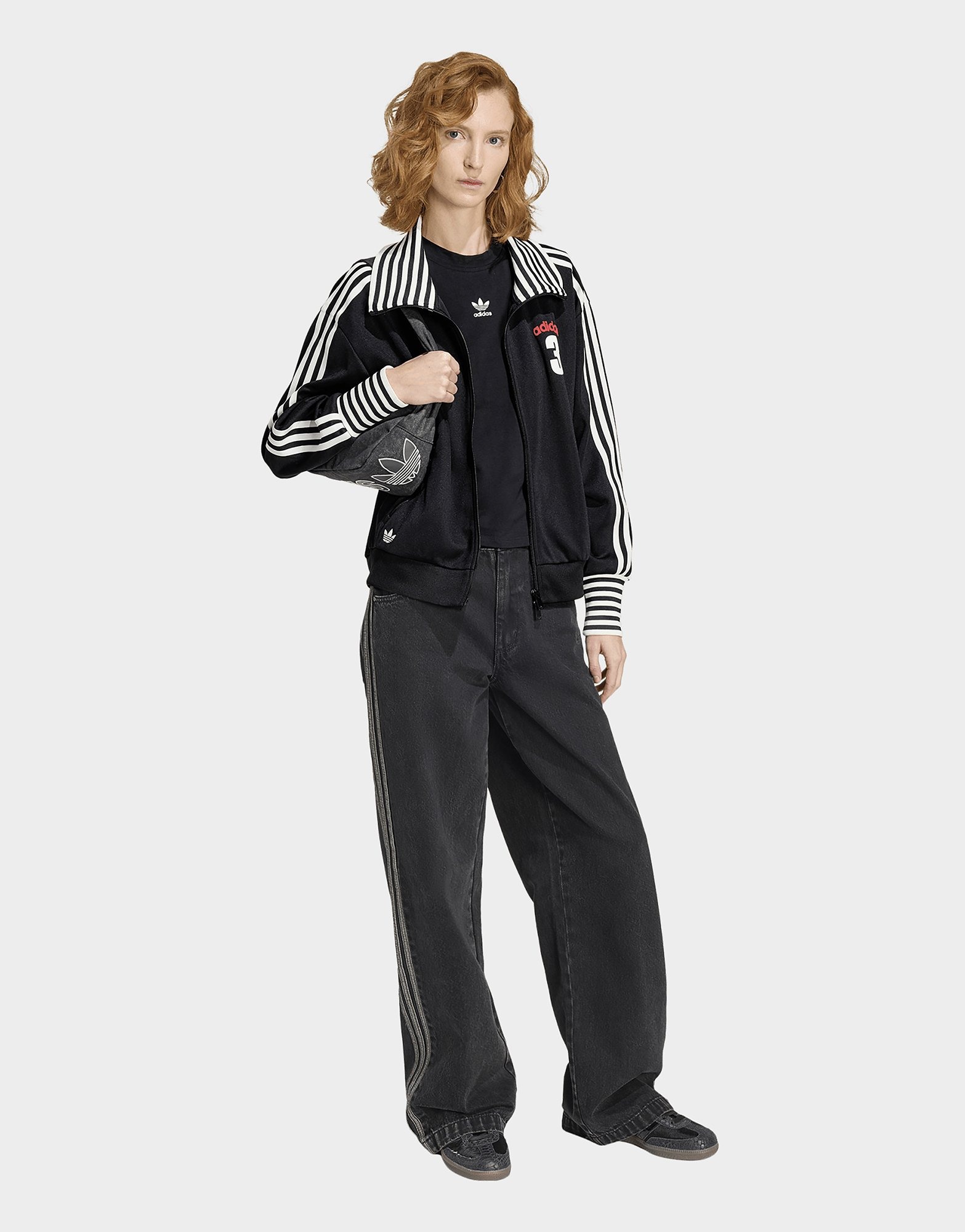 adidas Originals VINTAGE BB TT STRIPED RIB Track Top Schwarz - JD ...