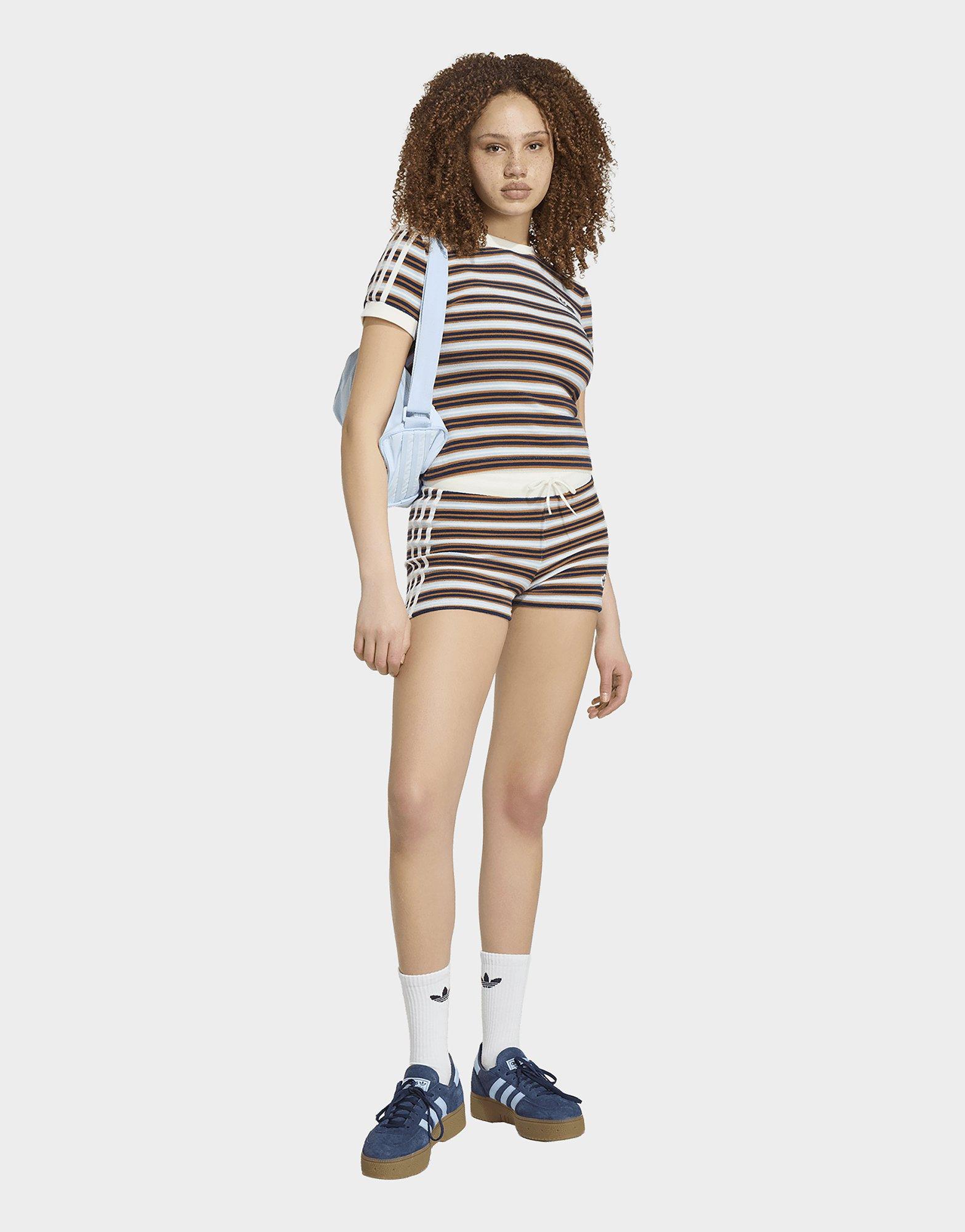 Blue adidas adidas ADIDAS ORIGINALS SUMMER GLOW SLIM STRIPED TEE | JD ...