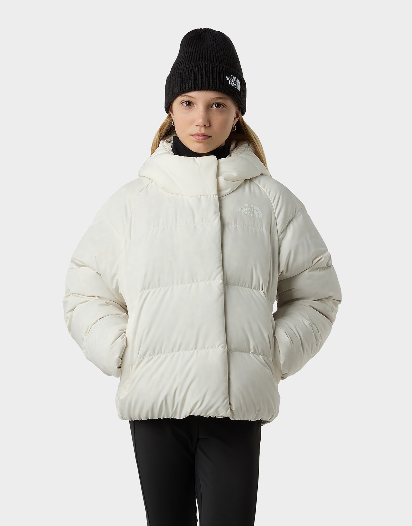 White The North Face G North Down Hooded Jacket | JD Sports UK