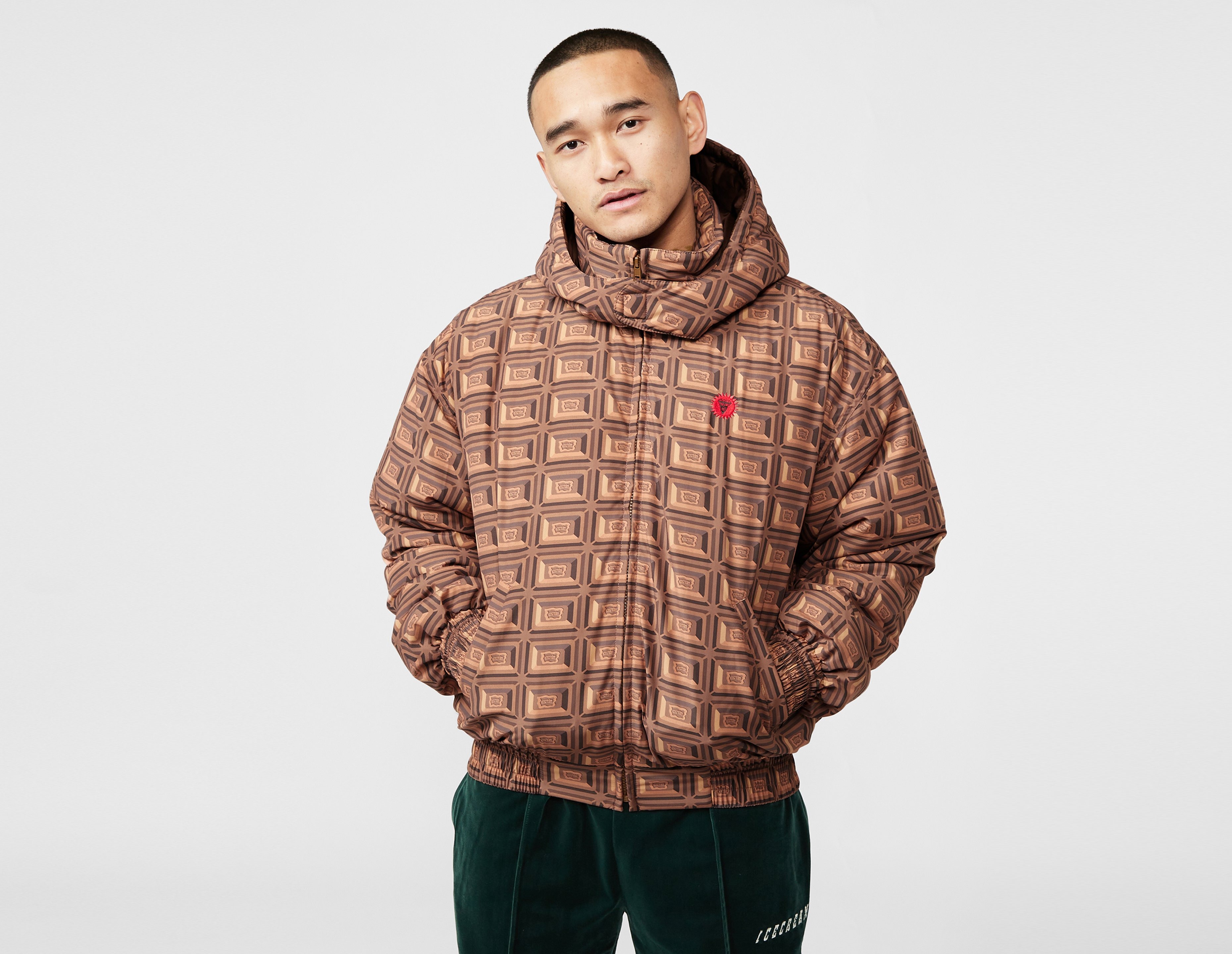 Brown ICECREAM Hooded Puffer Jacket | size?