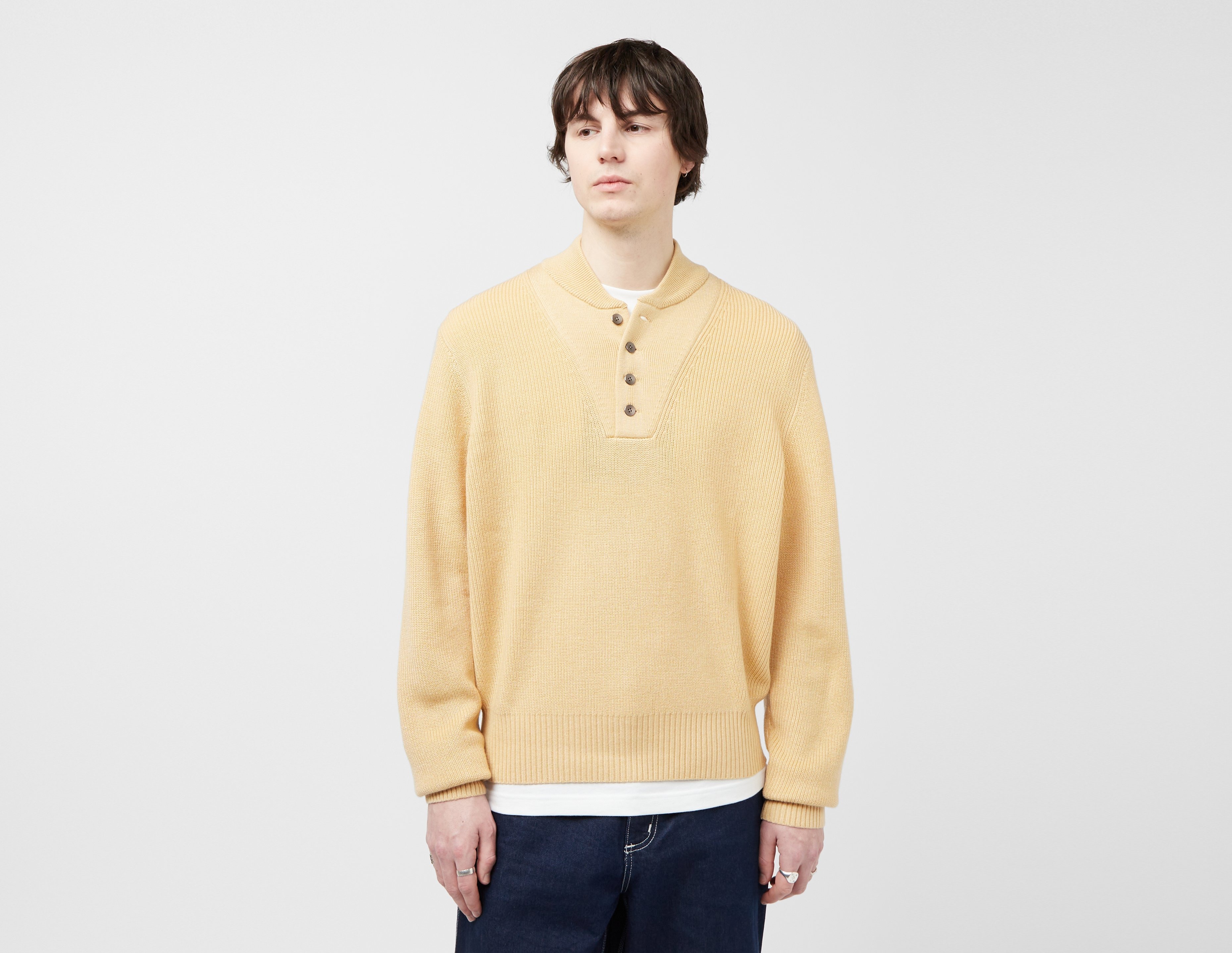 Yellow Nike Life Military Henley Jumper | size?