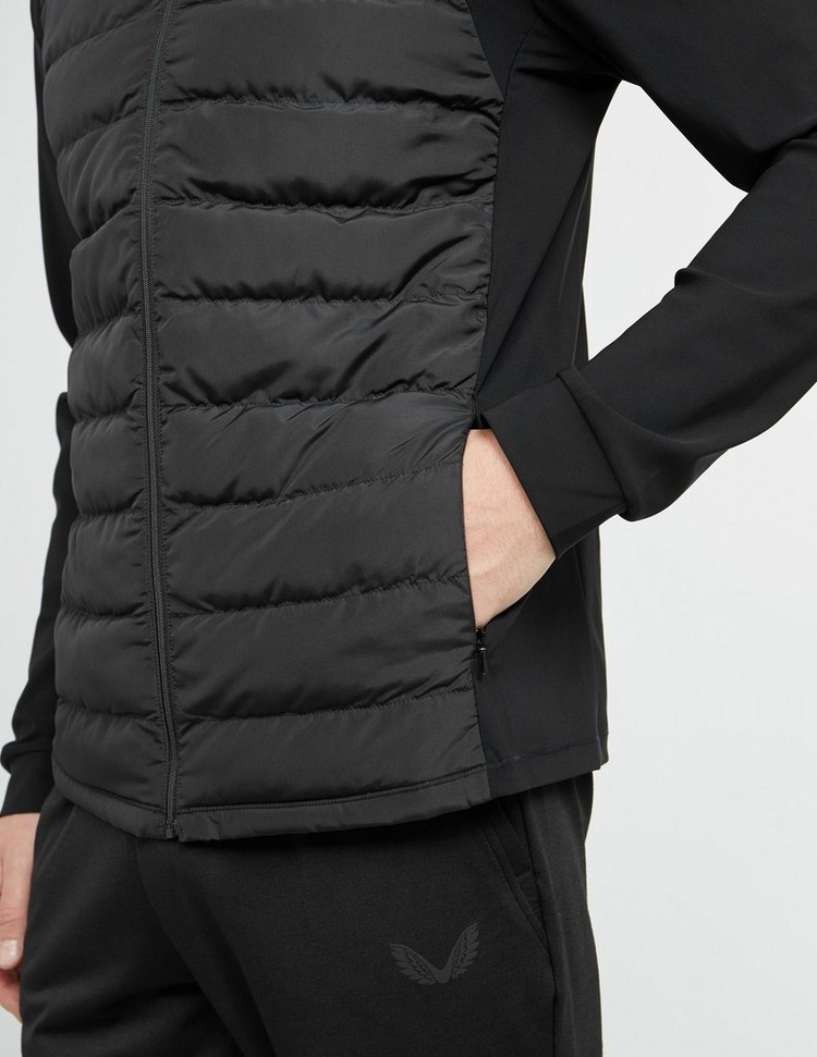 Black Castore Quilted Panel Jacket | Tessuti