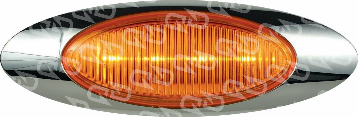 Optronics Amber Oval LED Marker/Clearance LED Light Kit with Bezel, M1 ...