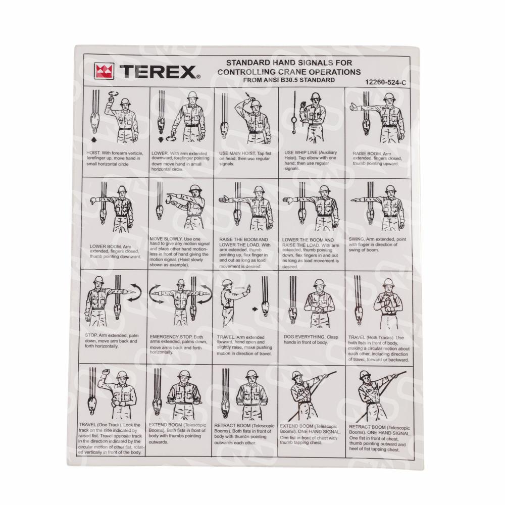 TEREX Decal, Hand Signals TRX 12260-524 | Diesel Dash