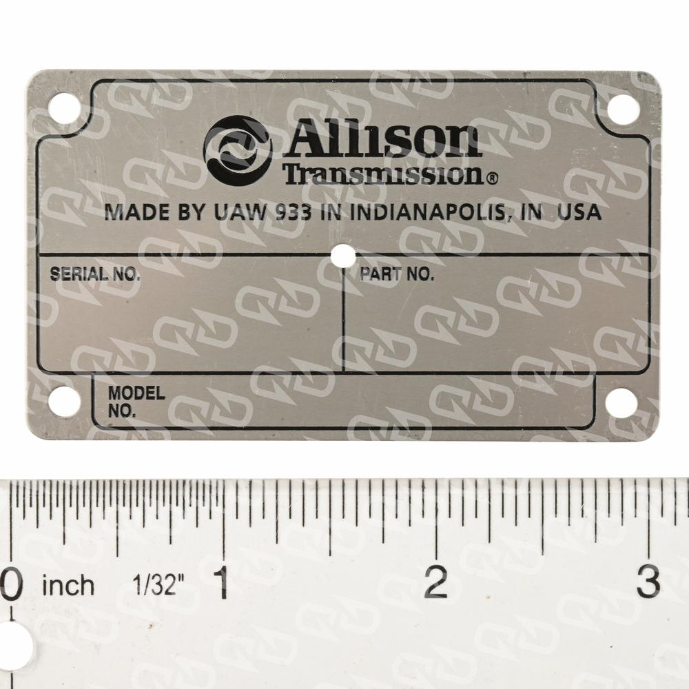 Allison Transmission Service Identification Name Plate 29555065 ...