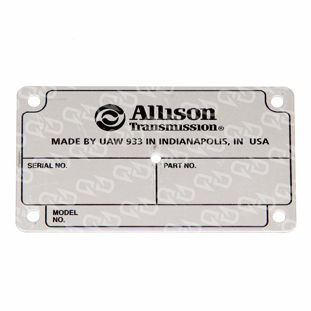 Allison Transmission Service Identification Name Plate 29555105 ...