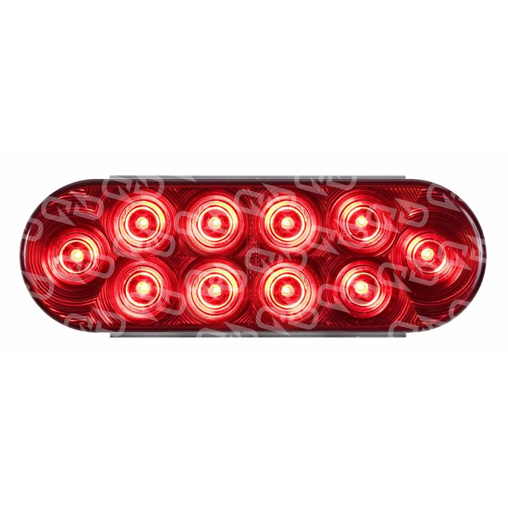Optronics Red Oval LED Stop/Turn/Tail Light, 6-inch, Grommet Mount, 10 Diodes OPT STL72RB ...