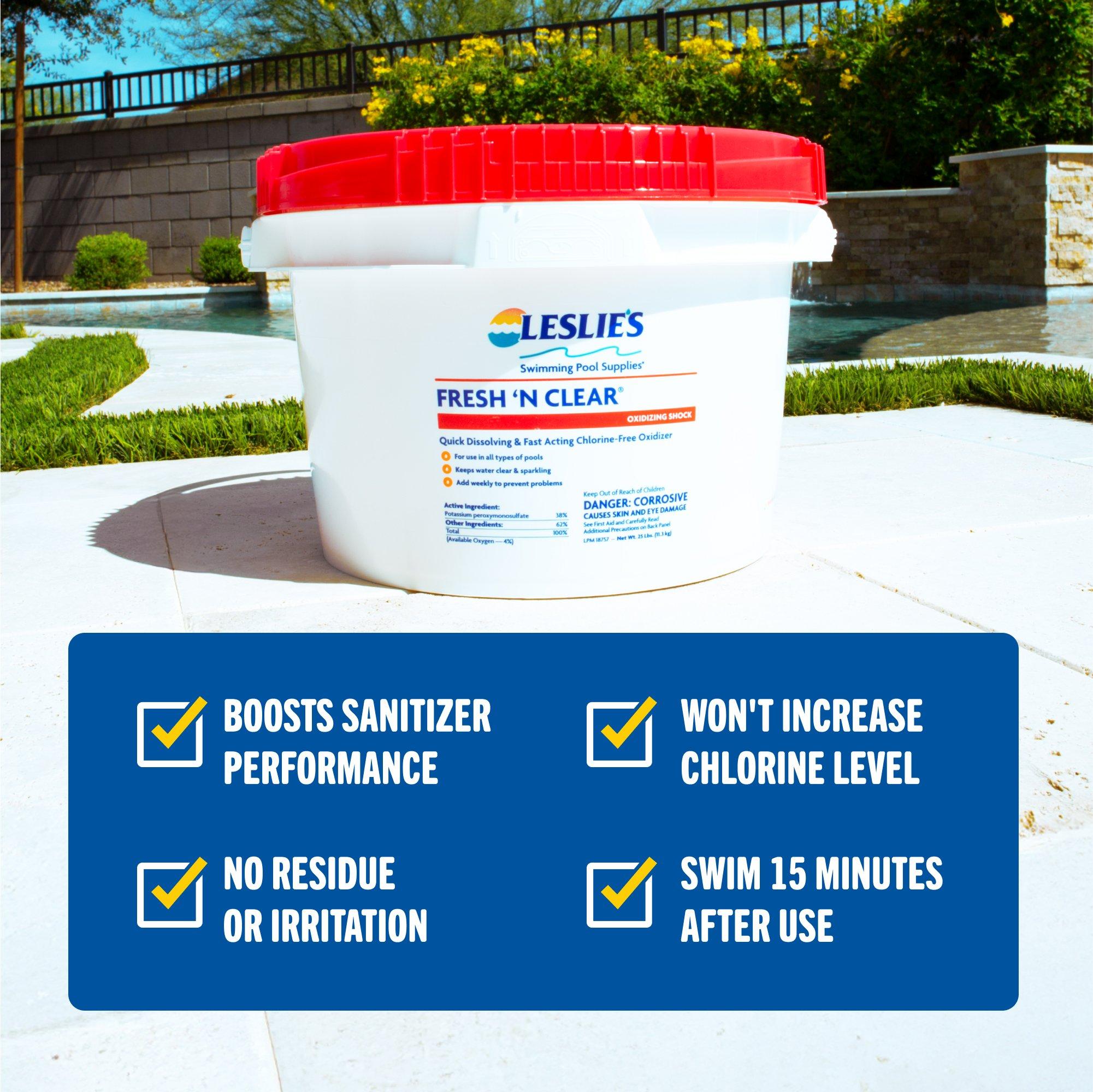 Leslie's Fresh 'N Clear Non Chlorine Oxidizing Pool Shock 40 lbs ...