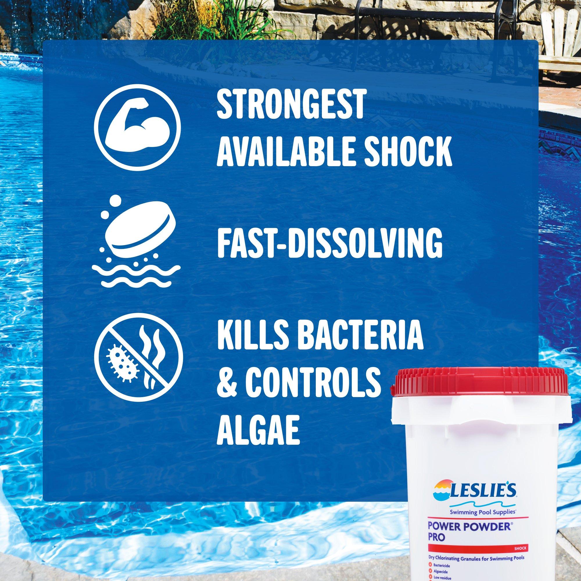 Leslie's 3" Chlorine Tabs 50 lb & Power Powder Pro Shock 50 lb with ...