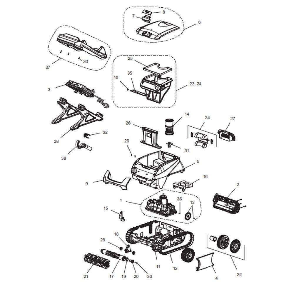 Polaris FREEDOM Robotic Pool Cleaner Parts Schematic | Leslie's Pool ...