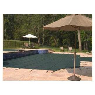 20' x 40' Rectangle Mesh Safety Cover with Center End Step, Green, 8 ...
