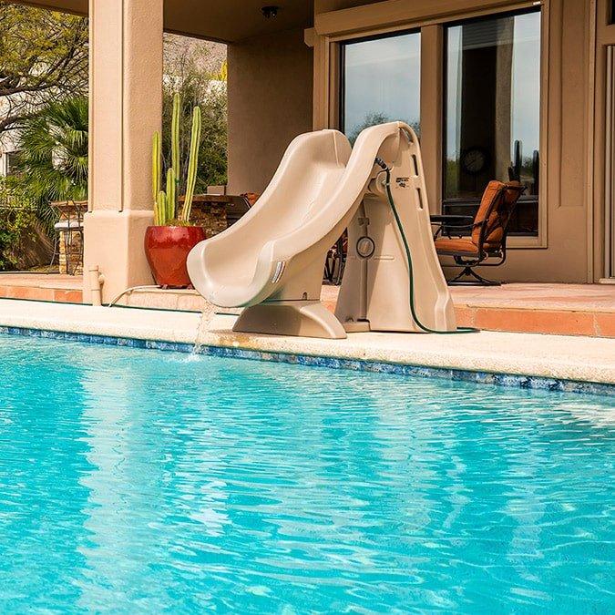 SR Smith SlideAway Removable Pool Slide Taupe | Leslie's Pool Supplies
