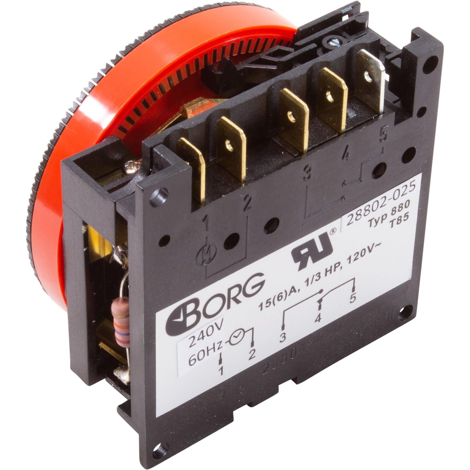 Diehl 24 hr Spa Timer, SPDT 240V, 5-Term Orange Panel Mount | In The Swim